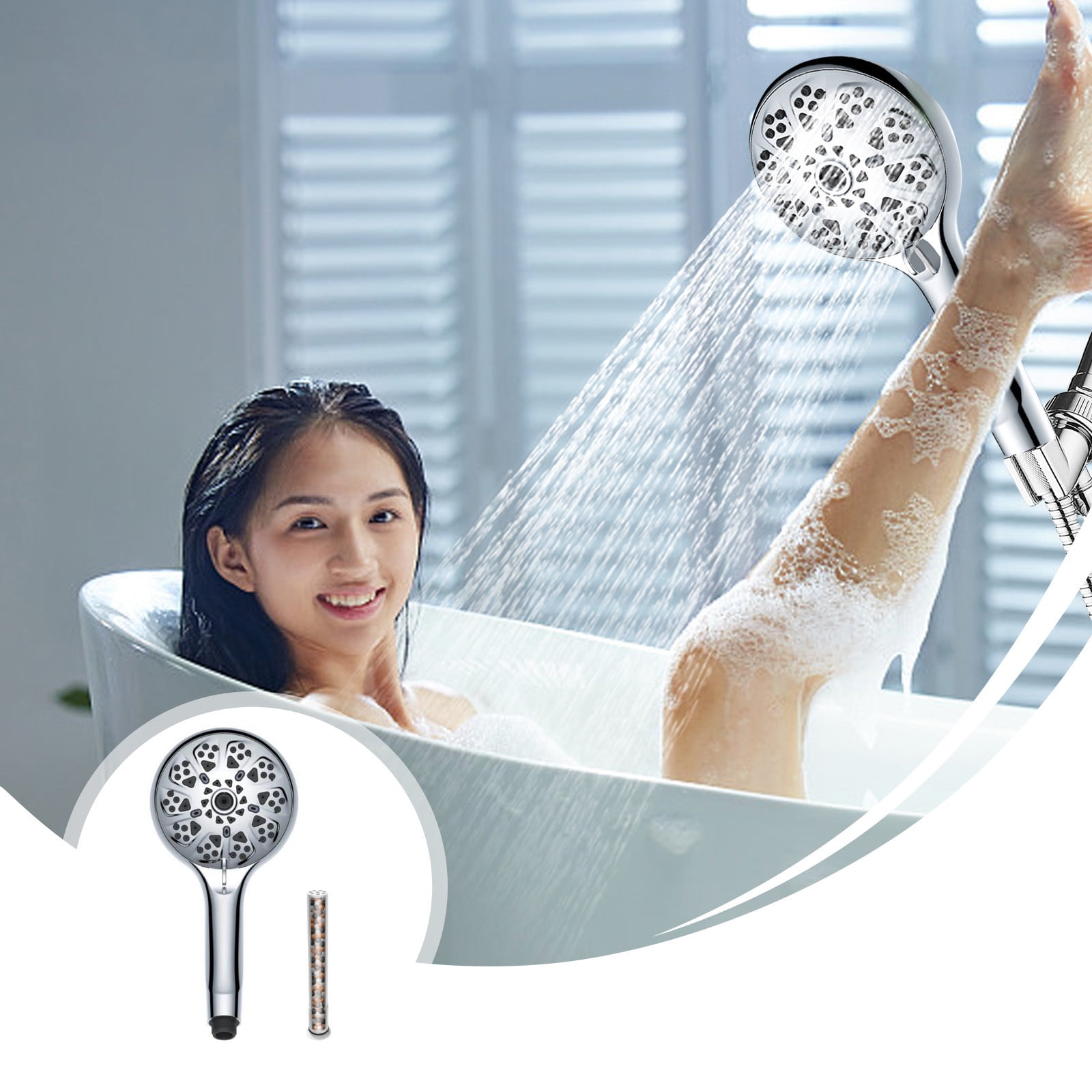 ZToonmas Shower Head 10-Mode Handheld Shower Head with 10 Spray ...