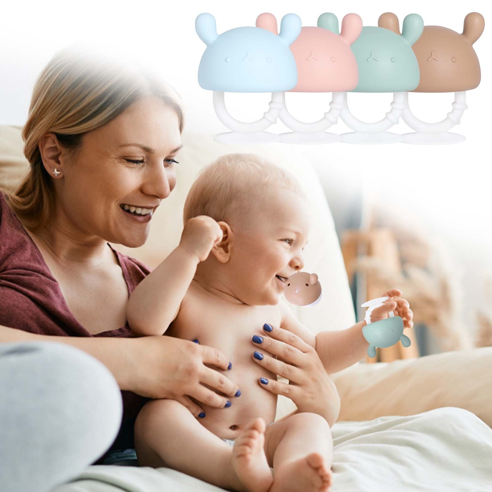 ZToonmas Teething Toys for Baby New Baby Teether Necklace Molar Stick ...