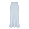 ZToonmas Women's High Waist Fold Over Maxi Skirt Casual Stretchy ...