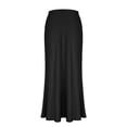 ZToonmas Women's High Waist Fold Over Maxi Skirt Casual Stretchy ...