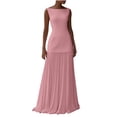ZToonmas Women's Sleeveless Two-Piece Dress Set Boat Neck Top and ...