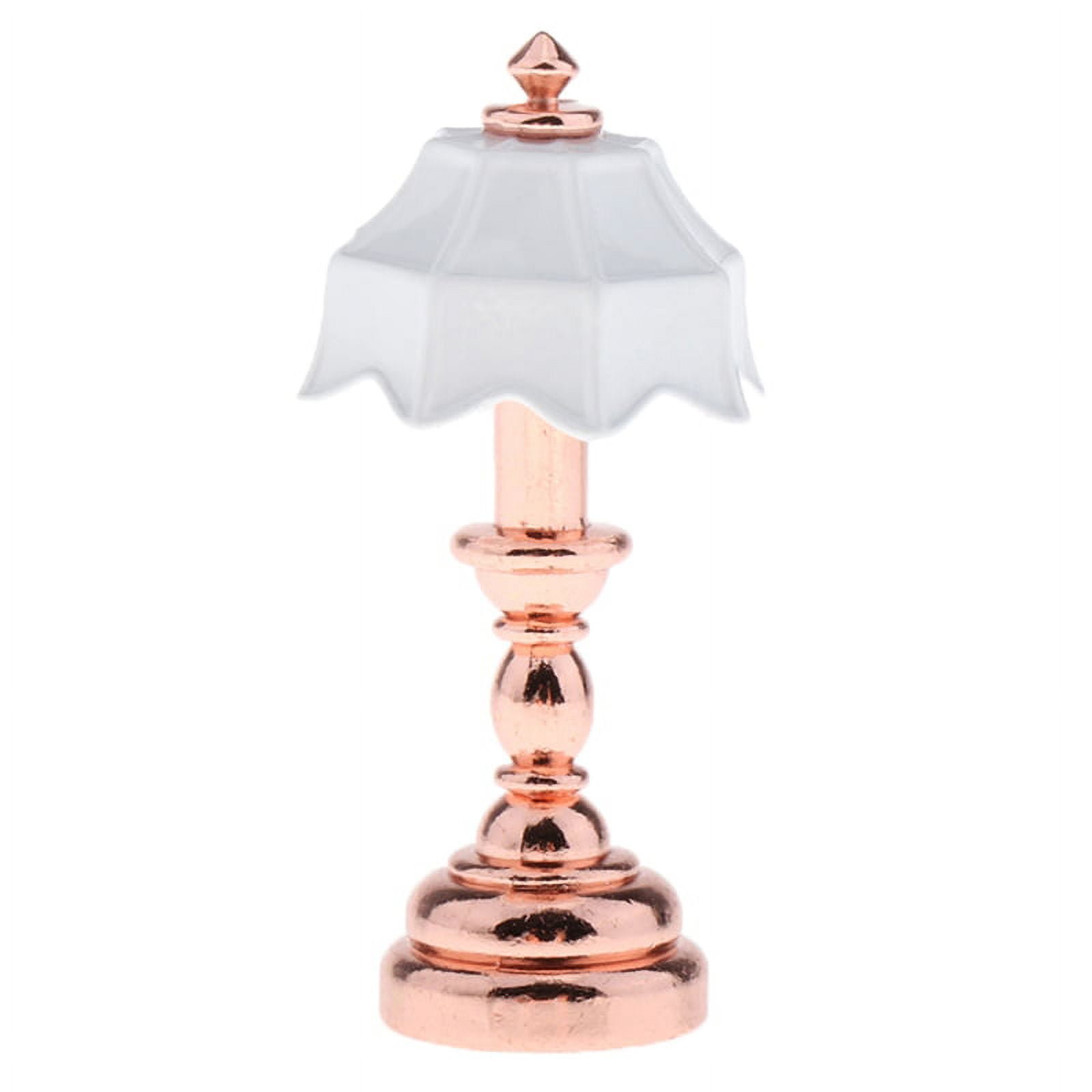 ZUARFY 1:12 Dollhouse Miniature Furniture Umbrella Lampshade Table Lamp ...