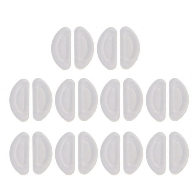 Zuarfy 10 Pairs Adhesive Eye Glasses Nose Pads D Shape Stick On Anti Slip Soft Silicone Adhesive