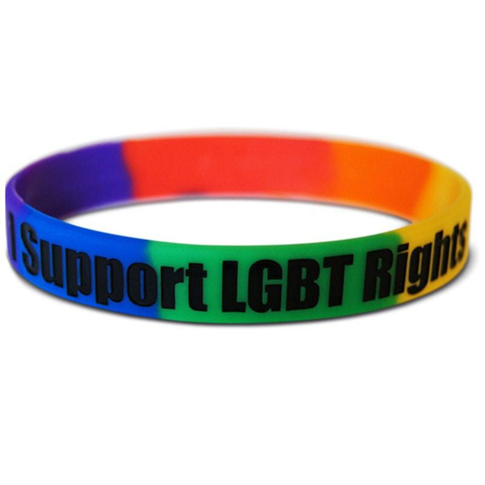 ZUARFY 18 Types Unisex LGBT Rainbow Letters Sports Wristband Six-Color ...