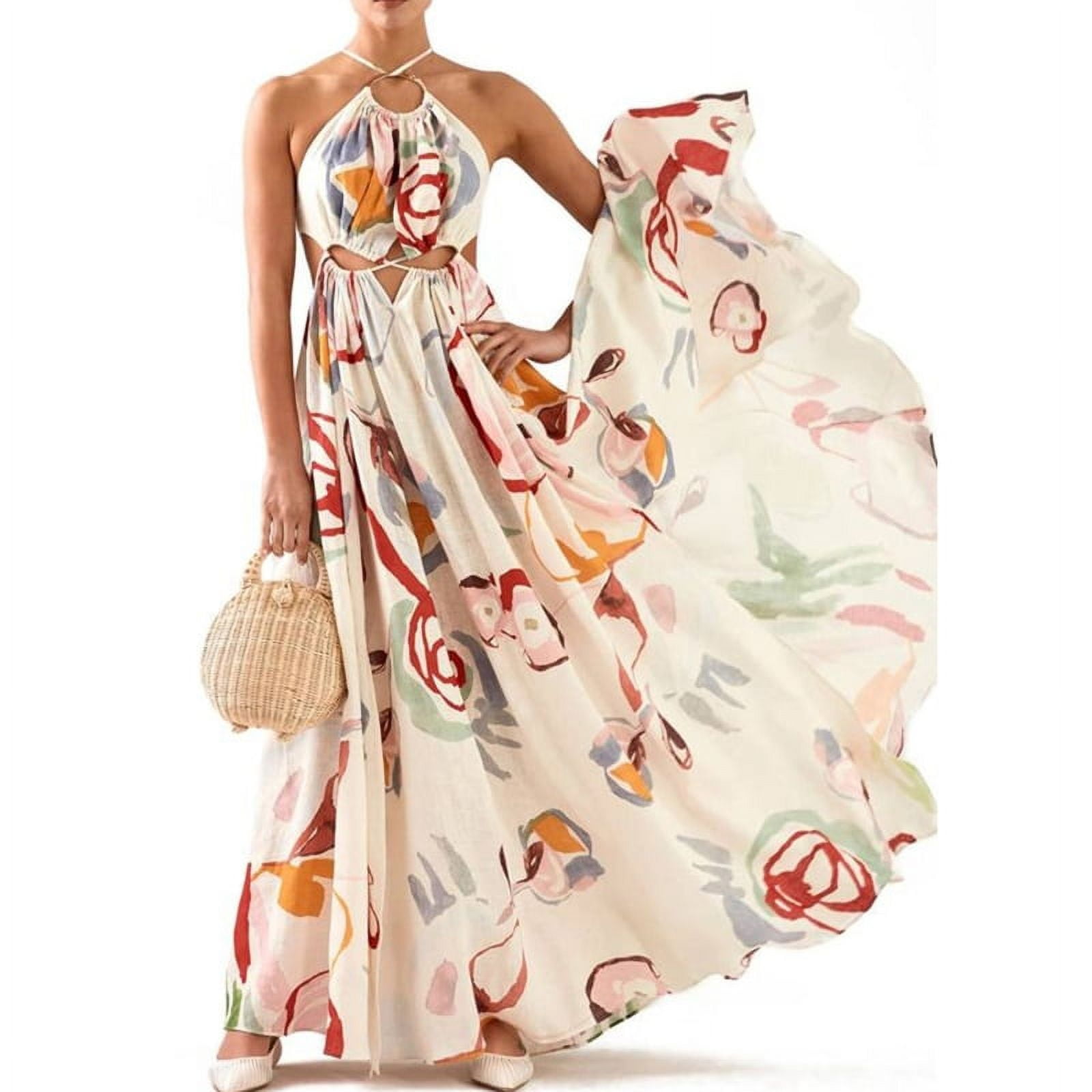 ZUARFY Summer Sun-dress Women Floral Print Beach Dress Strapless ...
