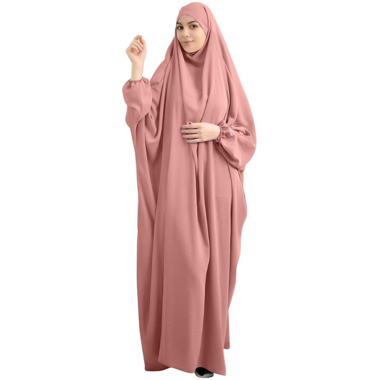 ZUARFY Women Muslim One-Piece Prayer Dress Full Cover Hooded Islamic ...