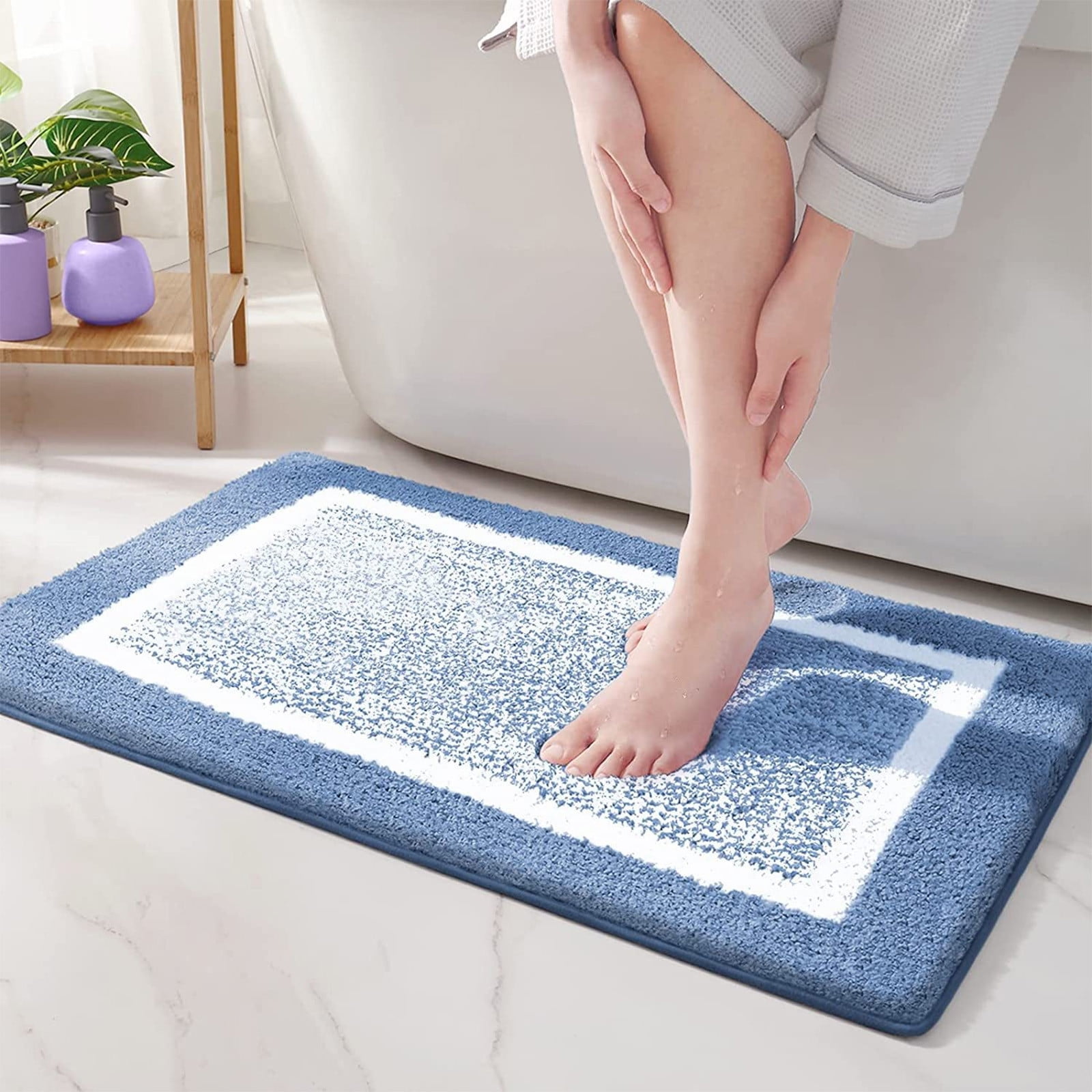 ZUBKTE Carpet Color Geometry Bath Mats For Bathroom Non Slip 16x24 ...