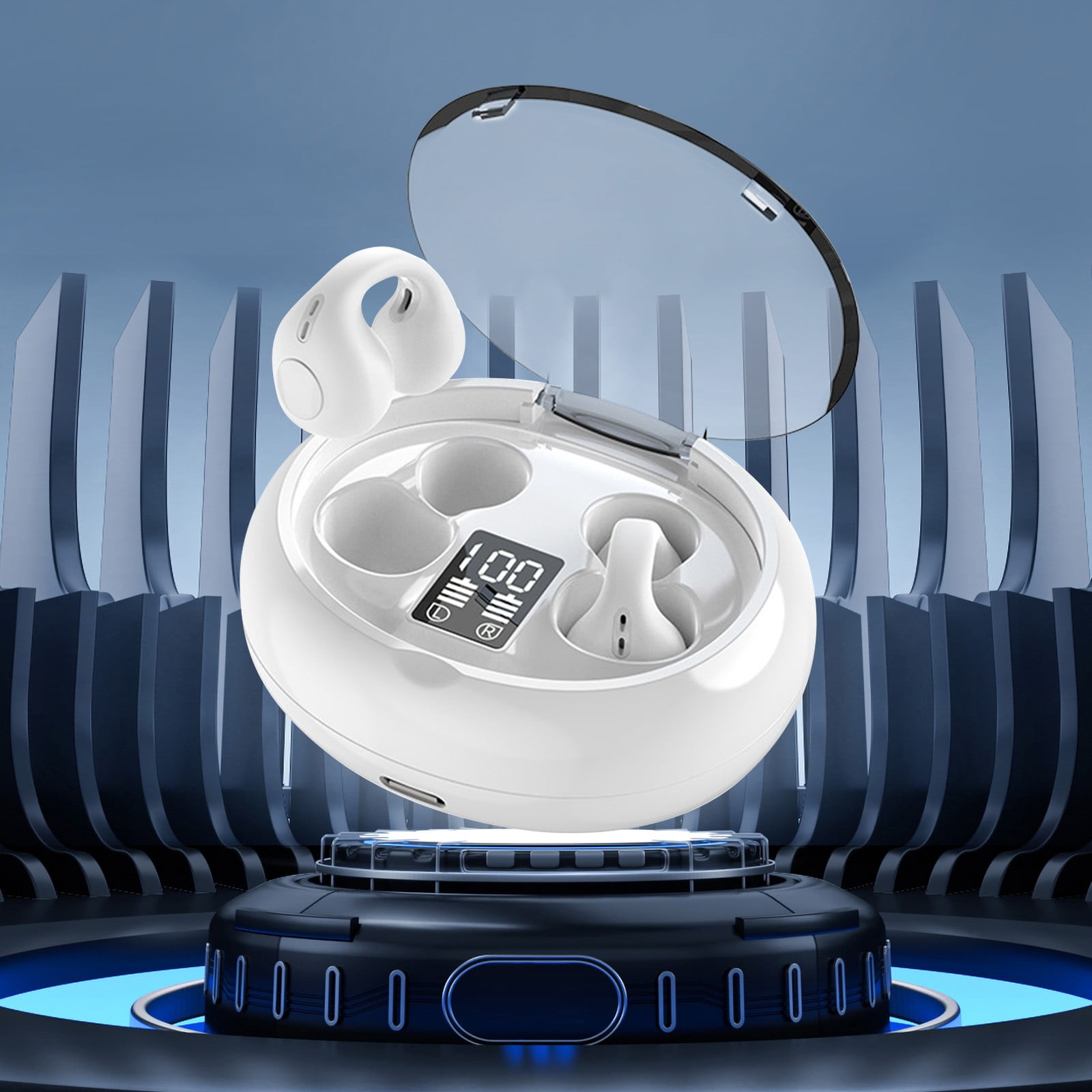 ZUBKTE Headset Bluetooth Bluetooth 5.3 Wireless Earphones With Clip on ...