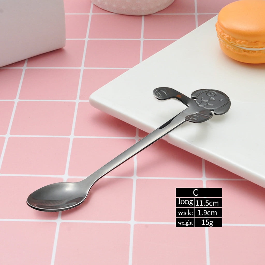ZUBKTE Ice Cream Scooper Cute Dog Spoon Long Handle Spoons Flatware ...