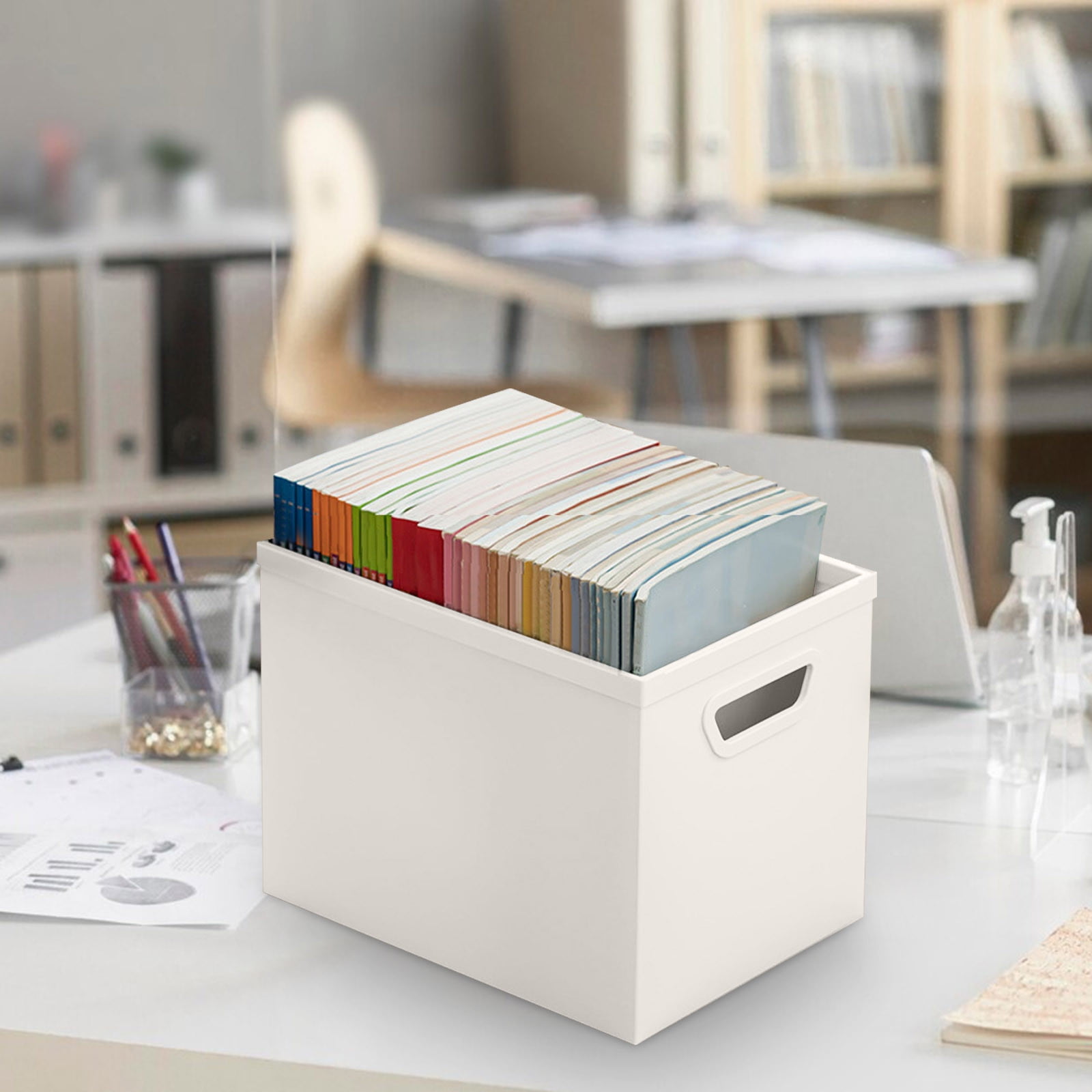 ZUBKTE Organizer Bins Book Storage Box-under Table-on Table Storage Box ...