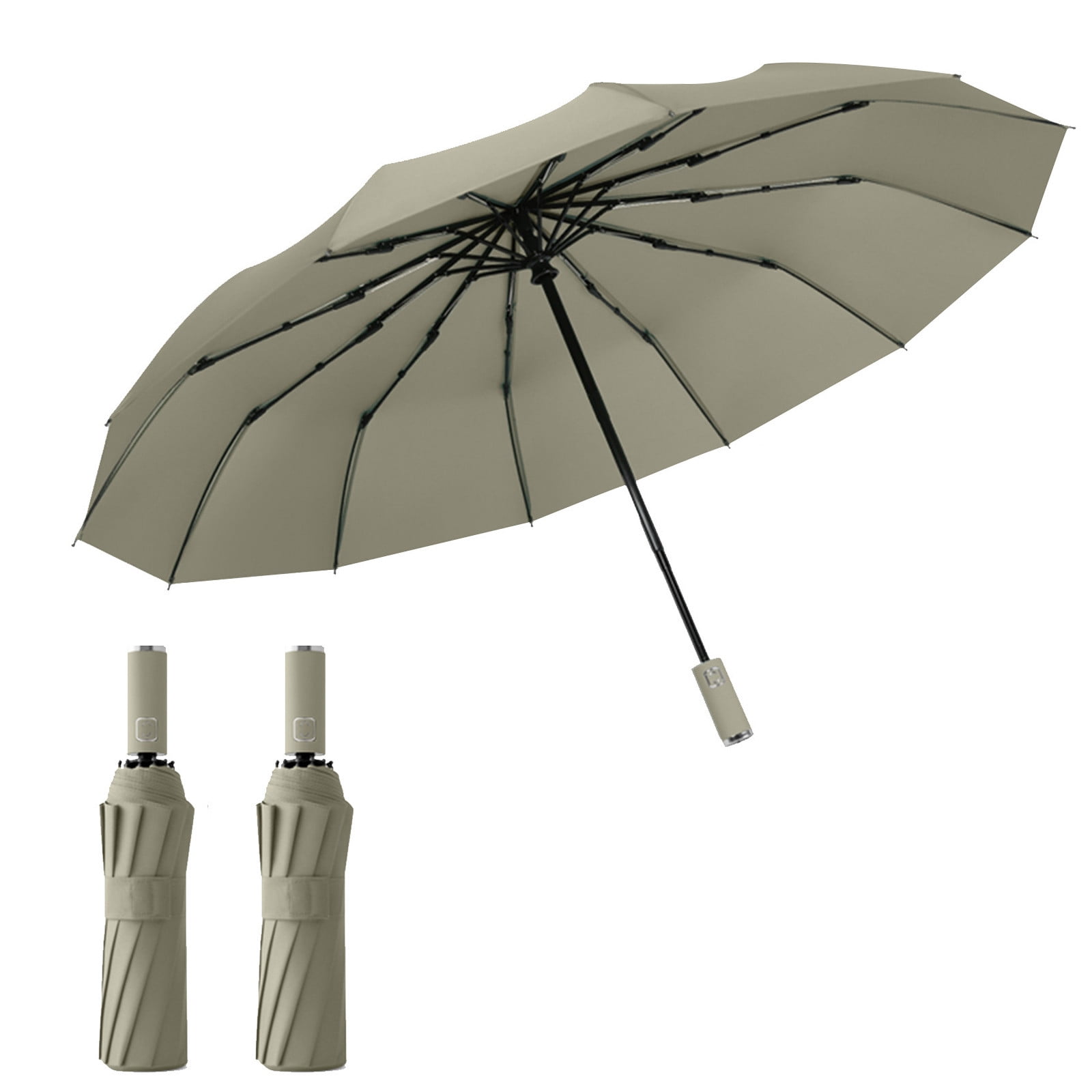 ZUBKTE Rain Umbrellas Fully Automatic 12 Umbrella New Color Handle ...