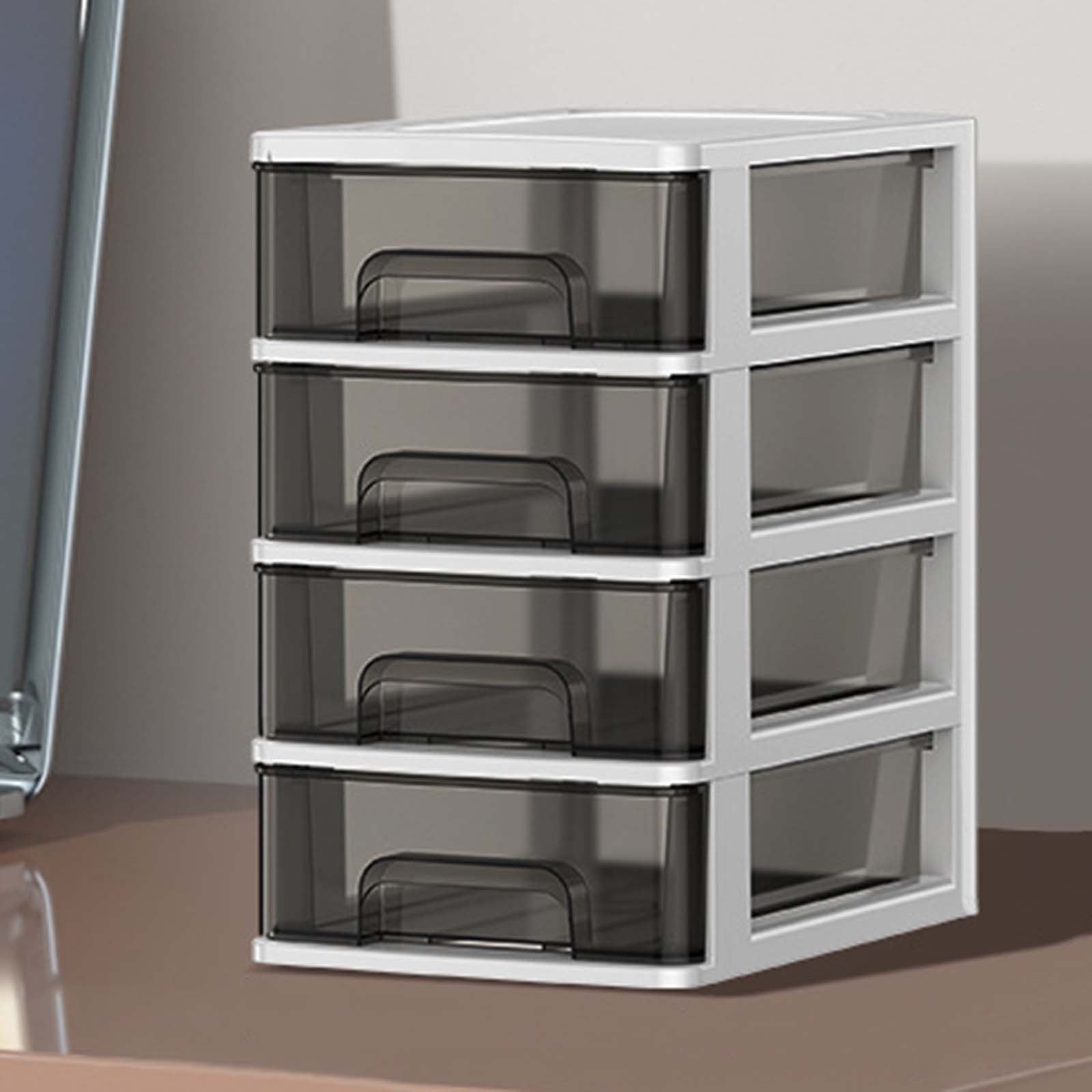 ZUBKTE Storage Containers Transparent Desktop Organizer Small Drawer ...