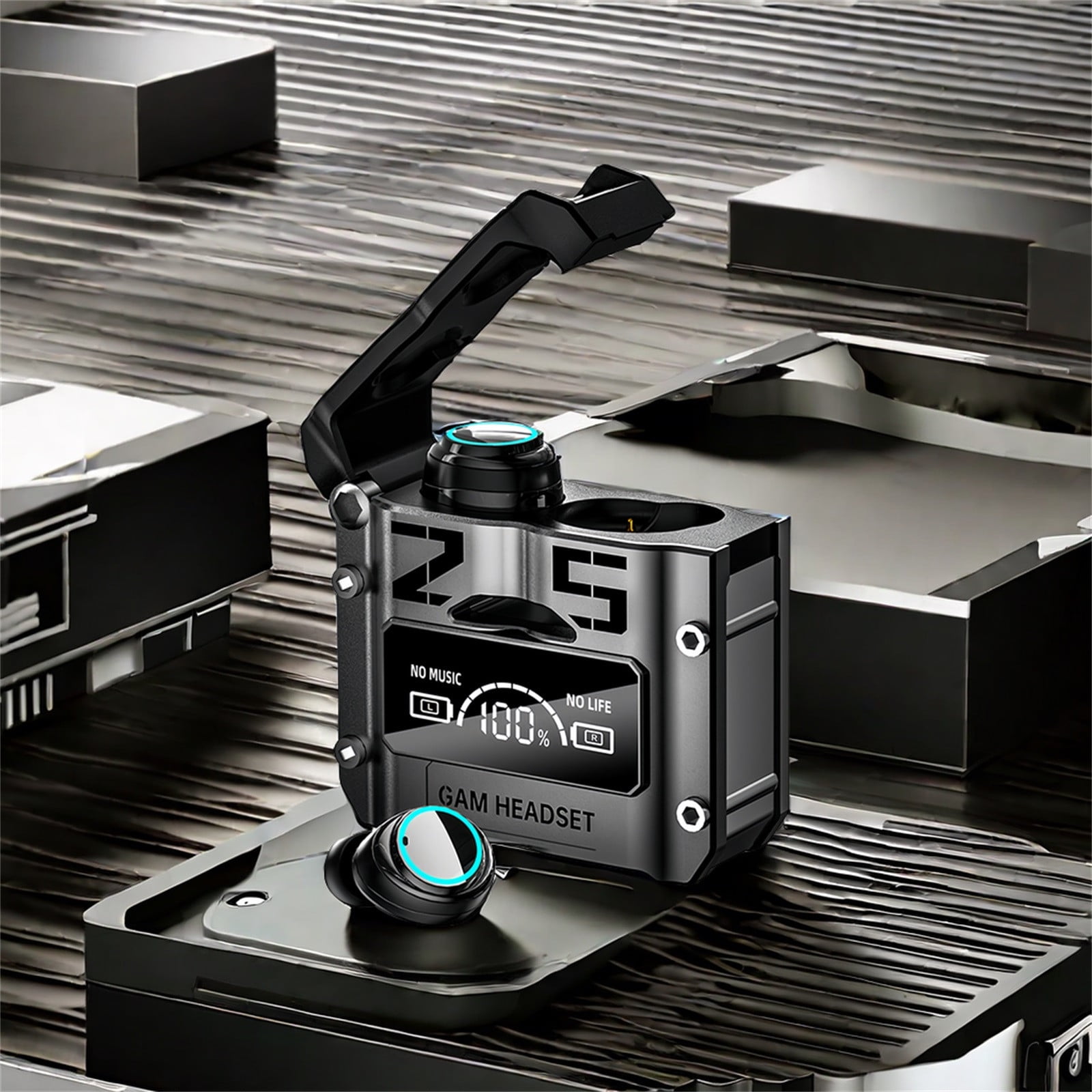 ZUBKTE Wireless Bluetooth Headset Metal Painting Headphones Digital ...