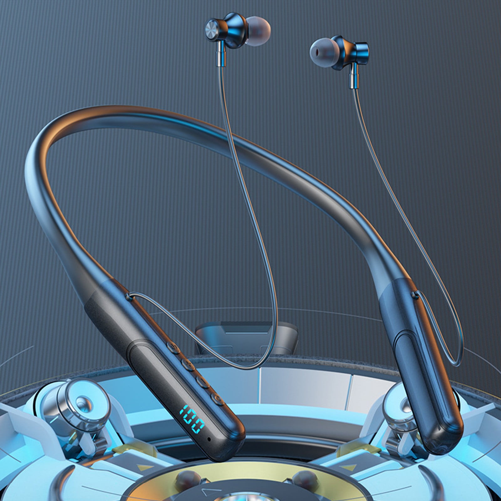 ZUBKTE Wireless Headset Bluetooth Intelligent Digital Display Running ...