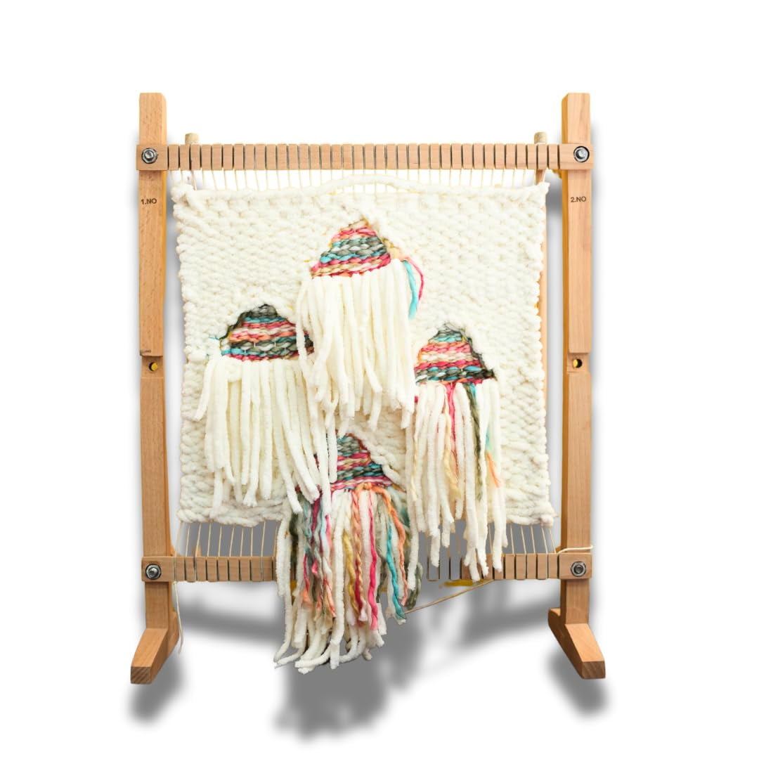 ZUCHI Large Vertical Weaving Loom Kit with Needle Comb Wooden Weaving ...