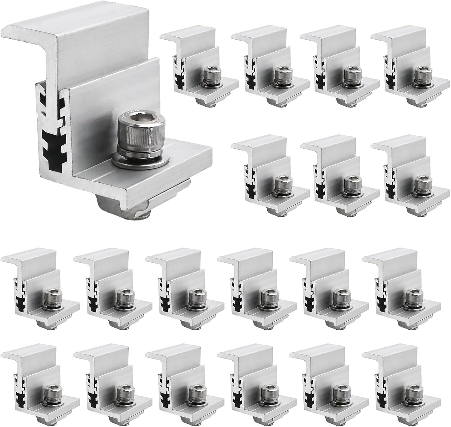 ZUDKUSY 20PCS Solar Panel End Clips Adjustable Battery Panel Mounting ...