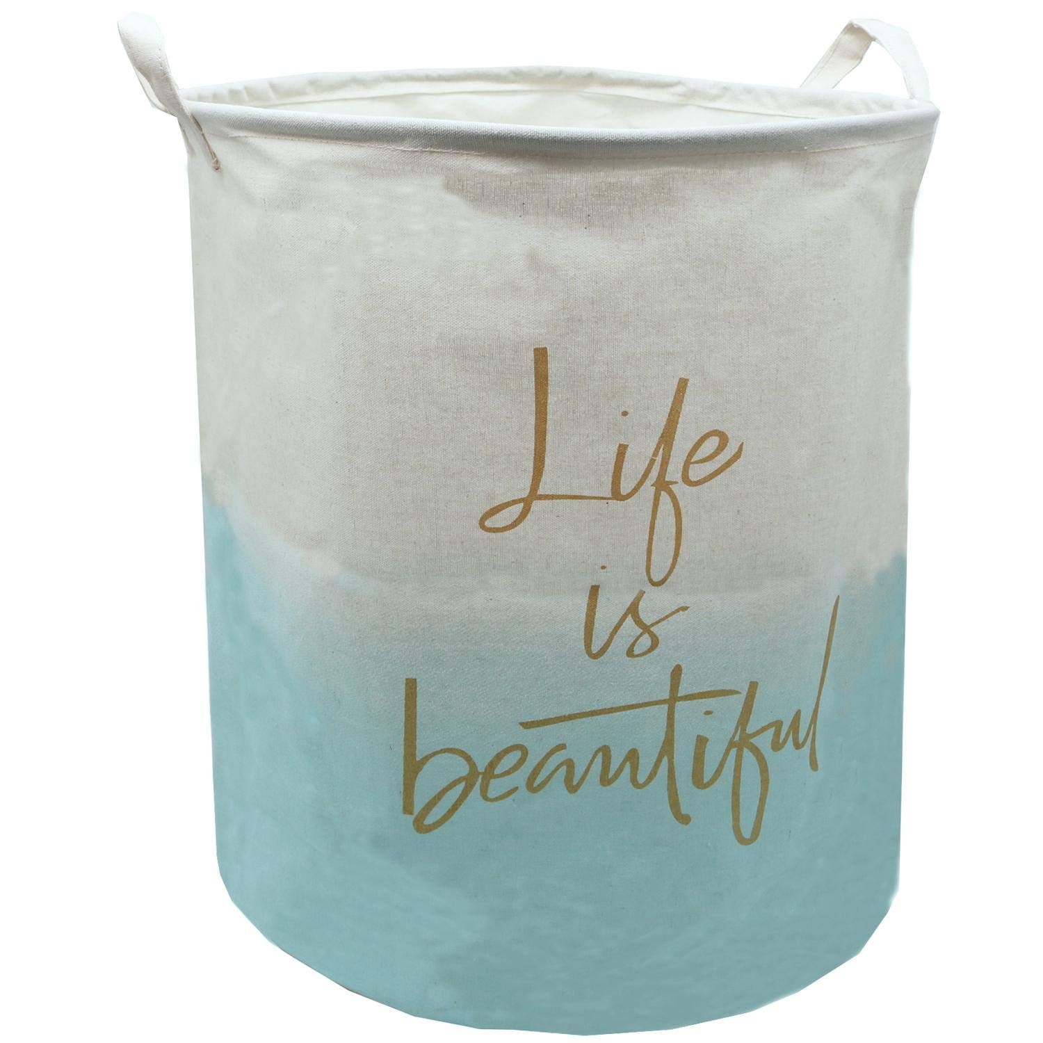 ‎ZUEXT Collapsible Waterproof Laundry Hamper with Handles, TealLife ...