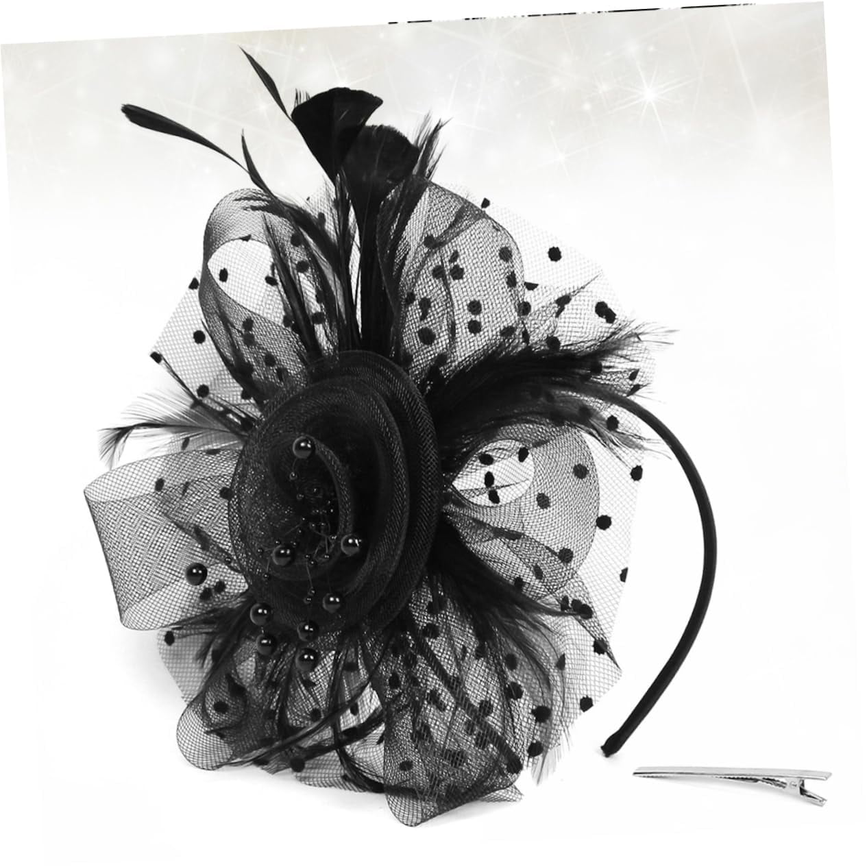 ZUGAD Feather Mesh Fascinators 1Pcs Flower Mesh Ribbons Feathers ...