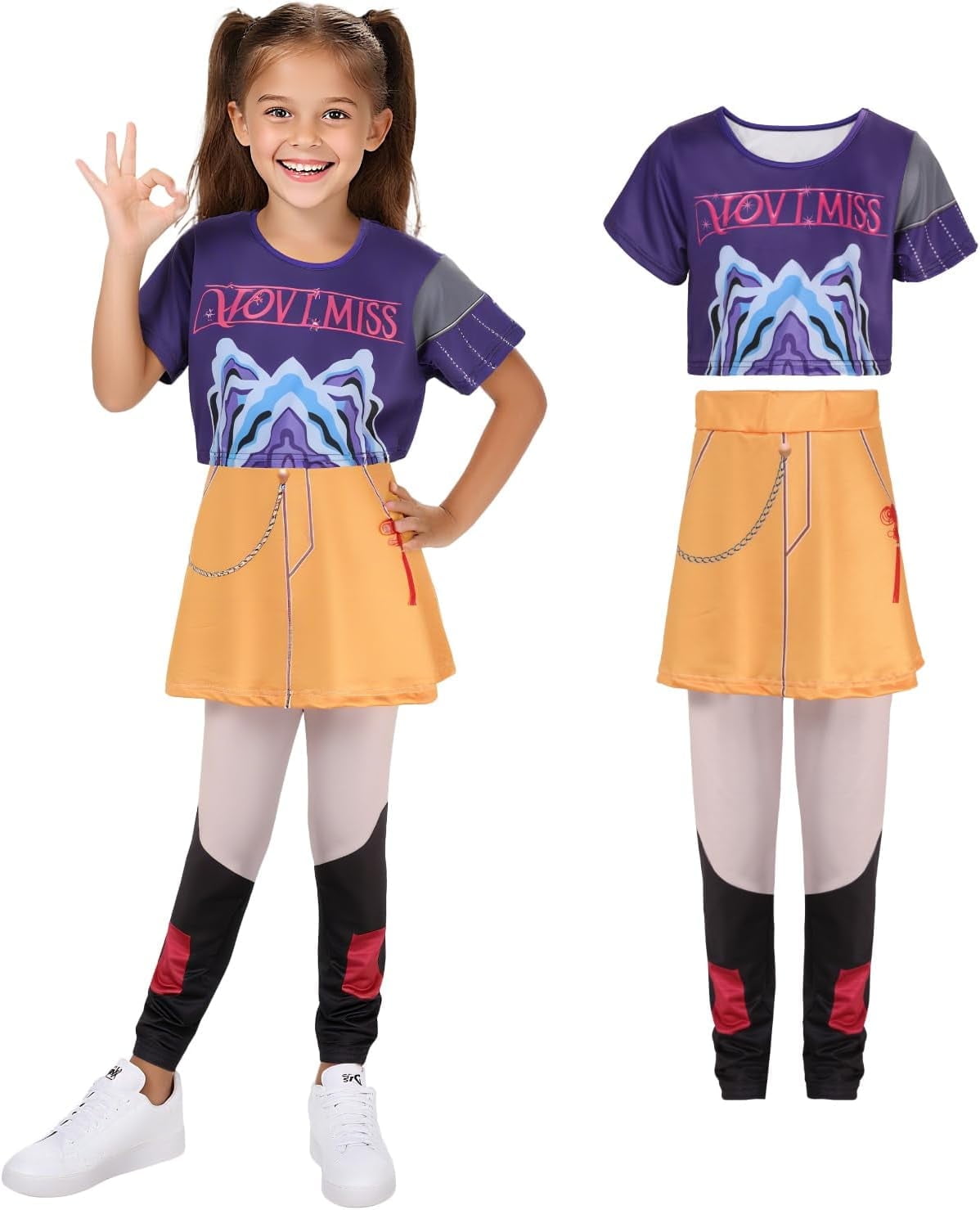 ZUITEH 3PCS Girls Mira Demon Hunters Costume, Kids Anime Cosplay ...