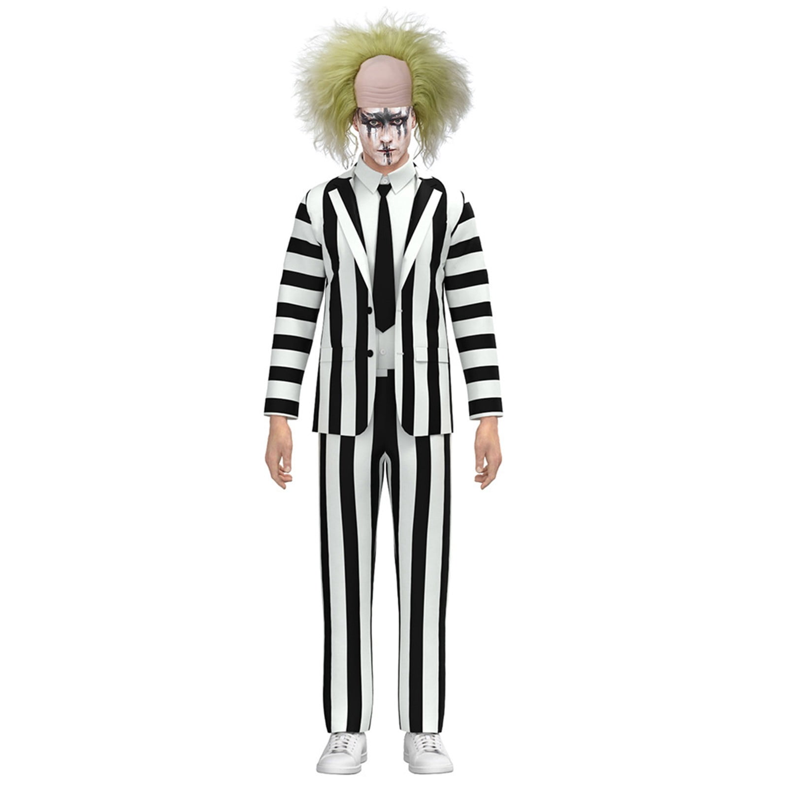 ZUITEH Beetlejuice Halloween Costume Horror Movie Costume Adult Men ...