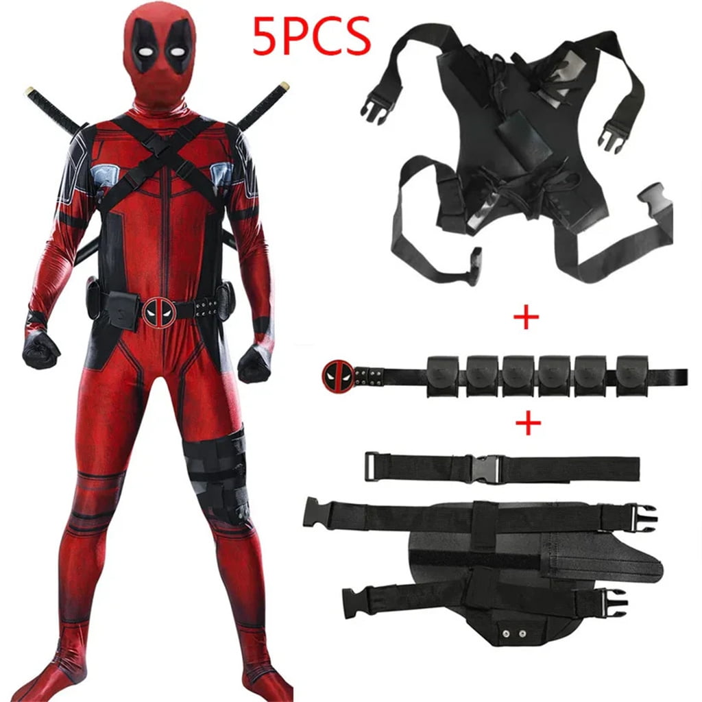 ZUITEH Deadp-ool Costume Cosplay Kids Adult Suit Anime Superhero ...