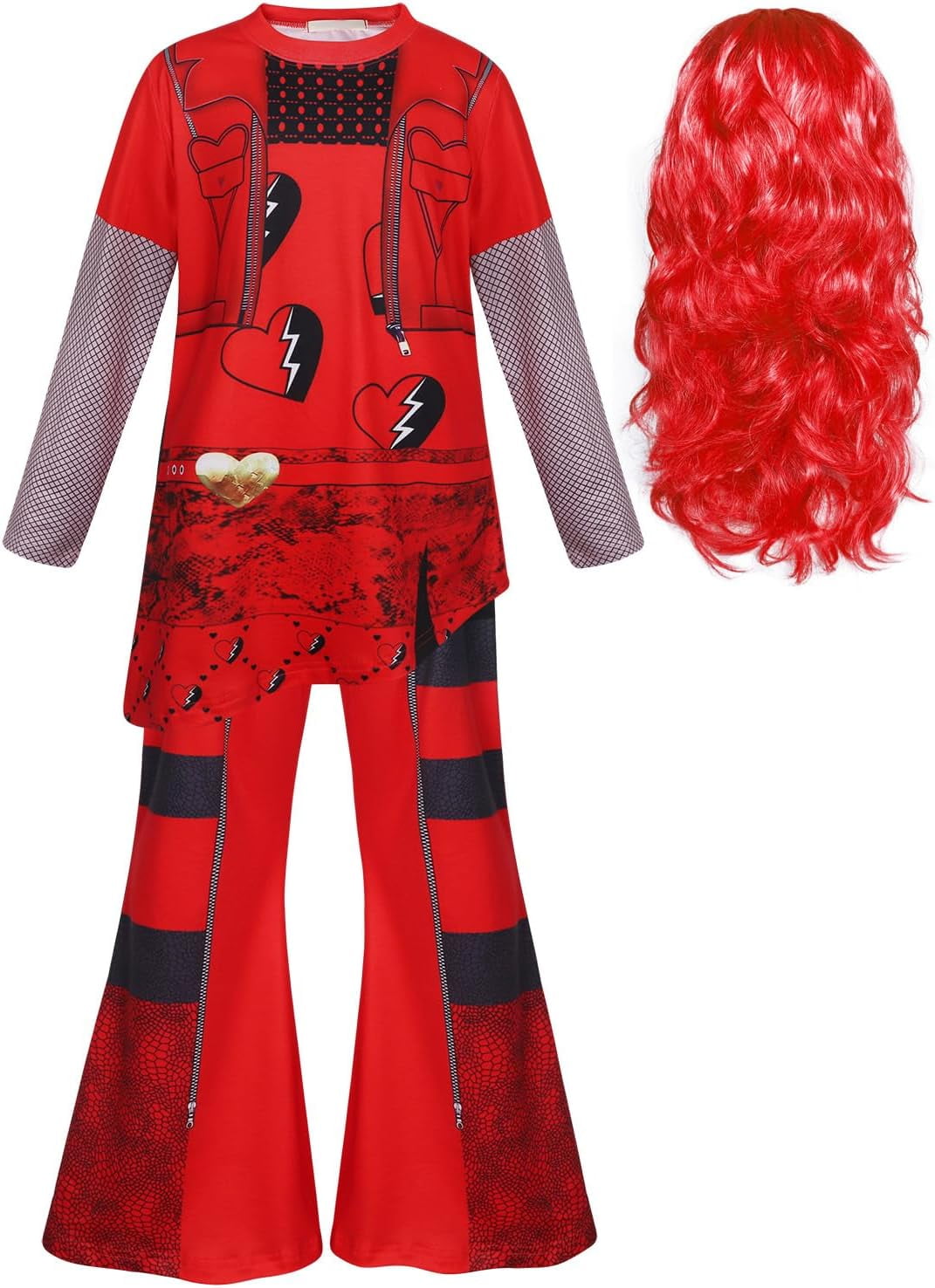 ZUITEH Descendants 4 Rise Red Costume for Girls, Kids Princess ...