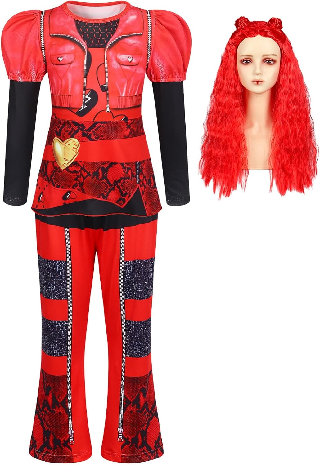 ZUITEH Descendants 4 Rise Red Costume for Girls, Kids Princess ...