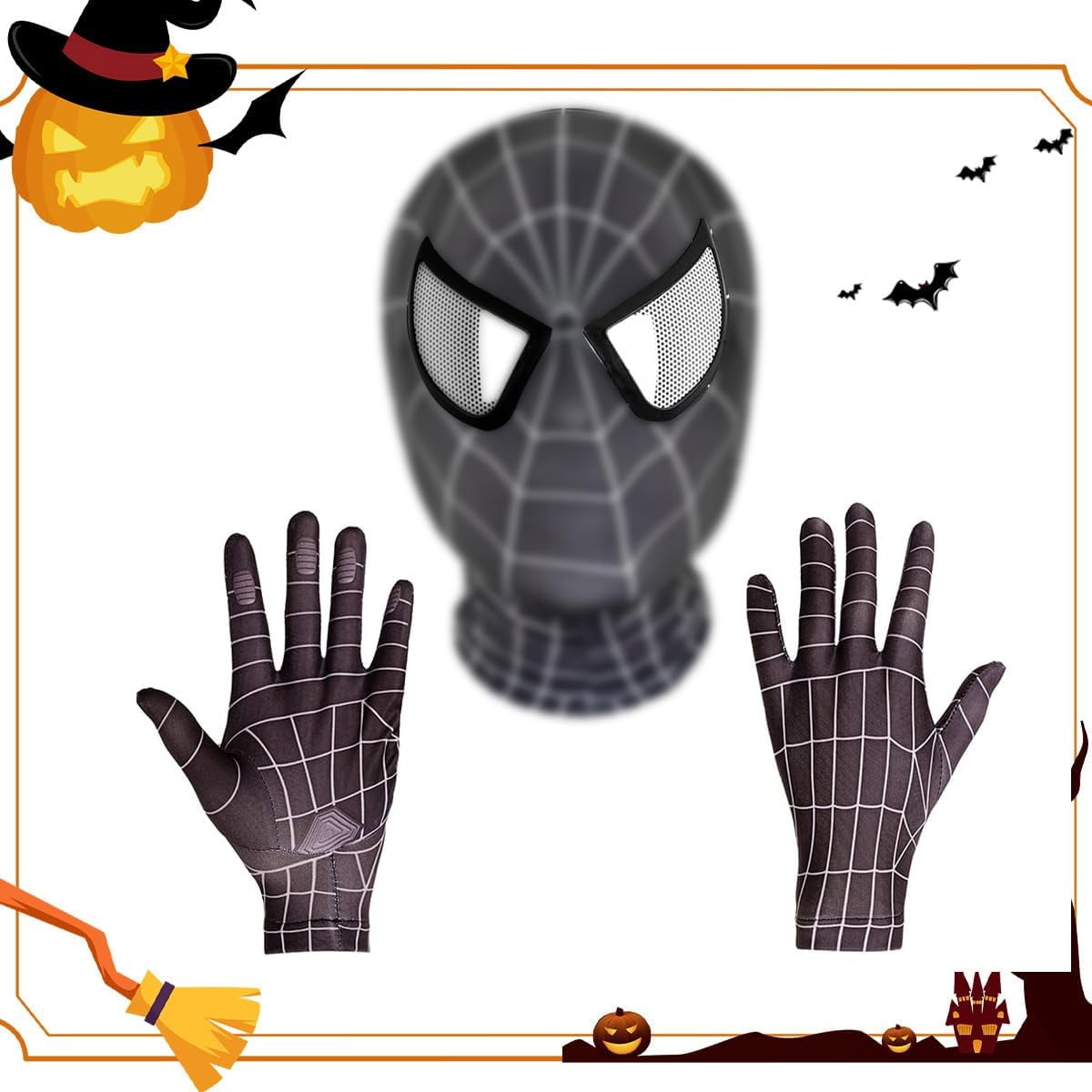 ZUITEH Halloween Christmas Superhero Ma-sk and Gloves Gift, Cosplay ...