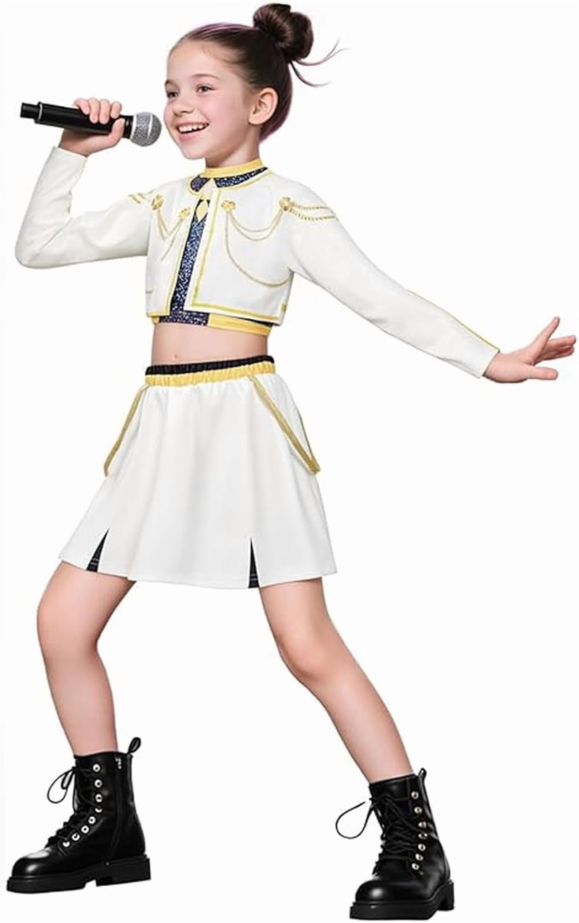 ZUITEH Halloween Demen Costumes Pop Singer Embroidery Coat Top Shorts ...