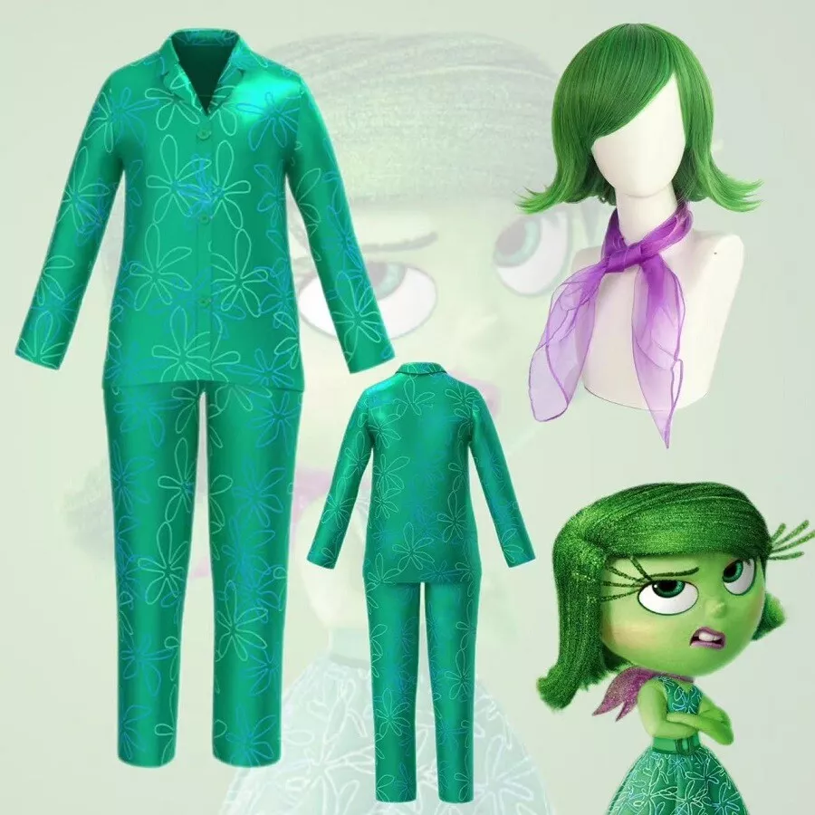 ZUITEH Kids Inside Out 2 Disgust Cosplay Joy Girls Women's Ice Silk ...