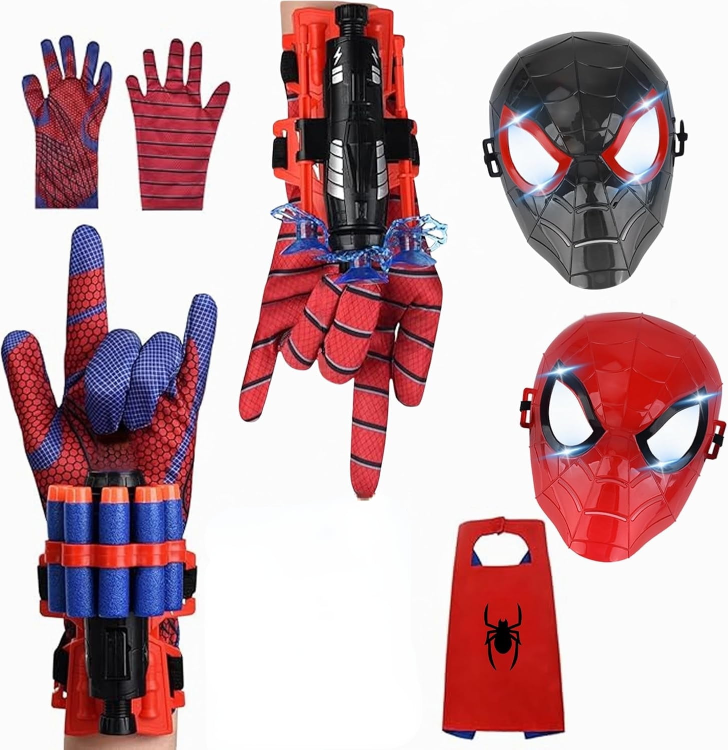 ZUITEH Superhero Web-Slinging Toy Set – Includes 2 Web Shooters, 2 Hero ...