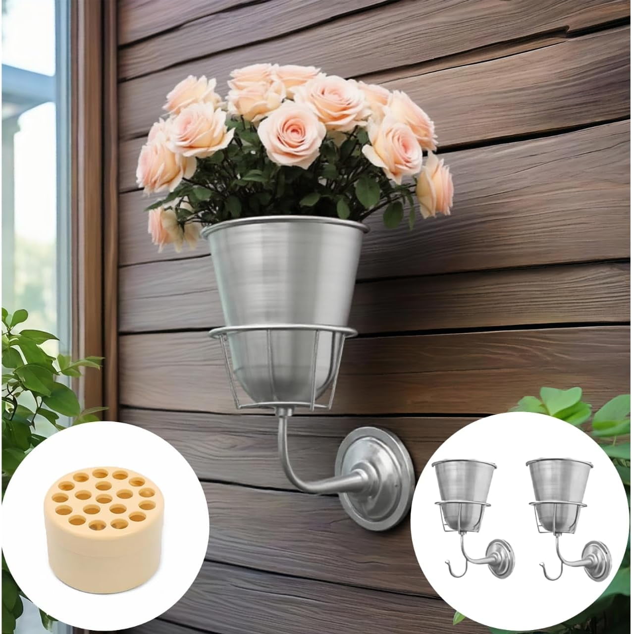 ZUITEH Wall Mounted Vase, Vintage Hanging Vase, Wall Mounted Hanging ...