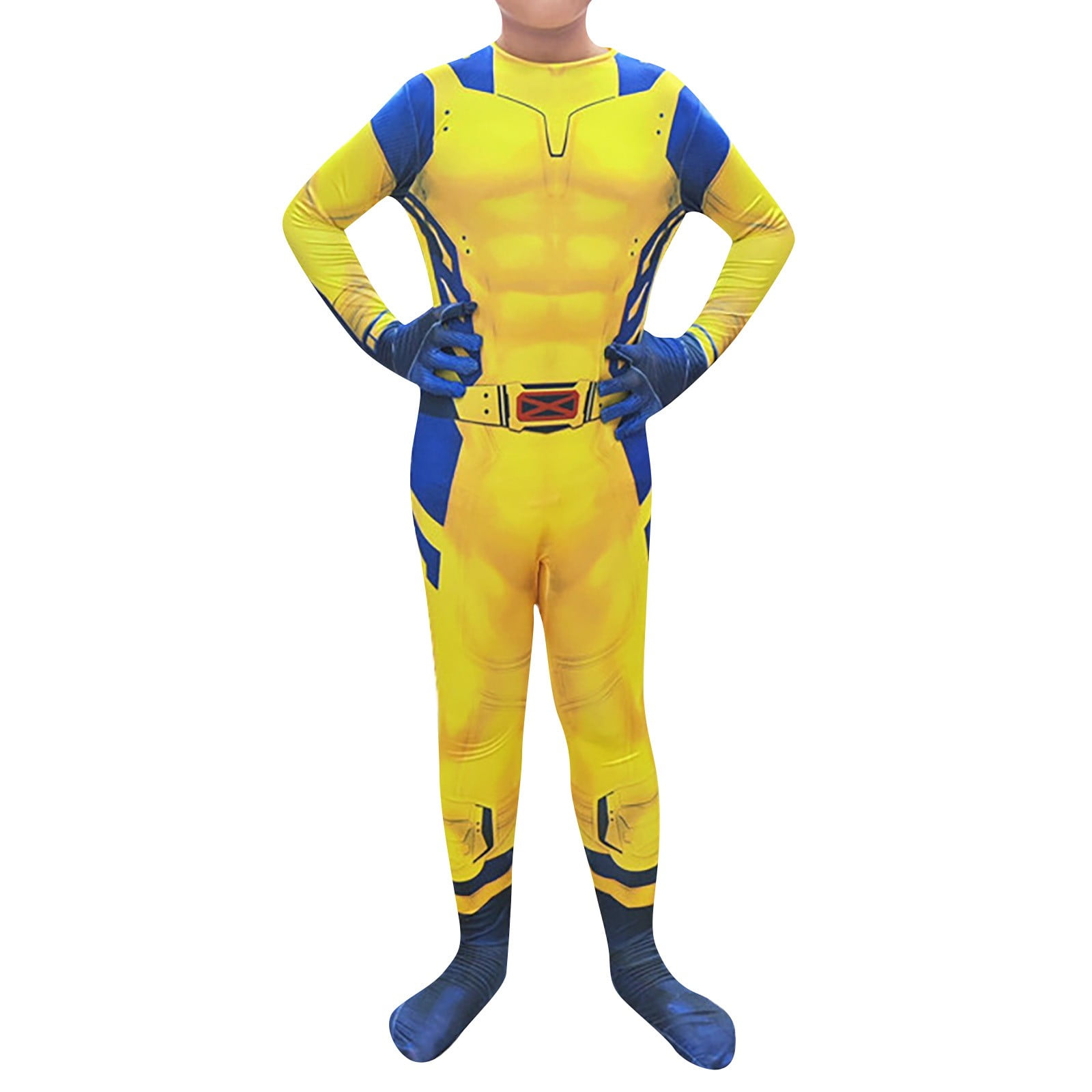 ZUITEH Wolverine Costume, Kids Adults Superhero Deadpool Bodysuit Men ...
