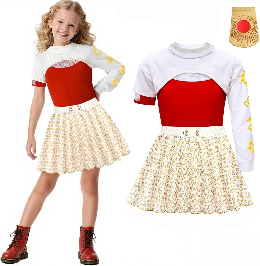 ZUITEH Zombies Nova Costume for Kids, Girls Zombies Nova Outfits Halloween Daywalk Cheerleader ...