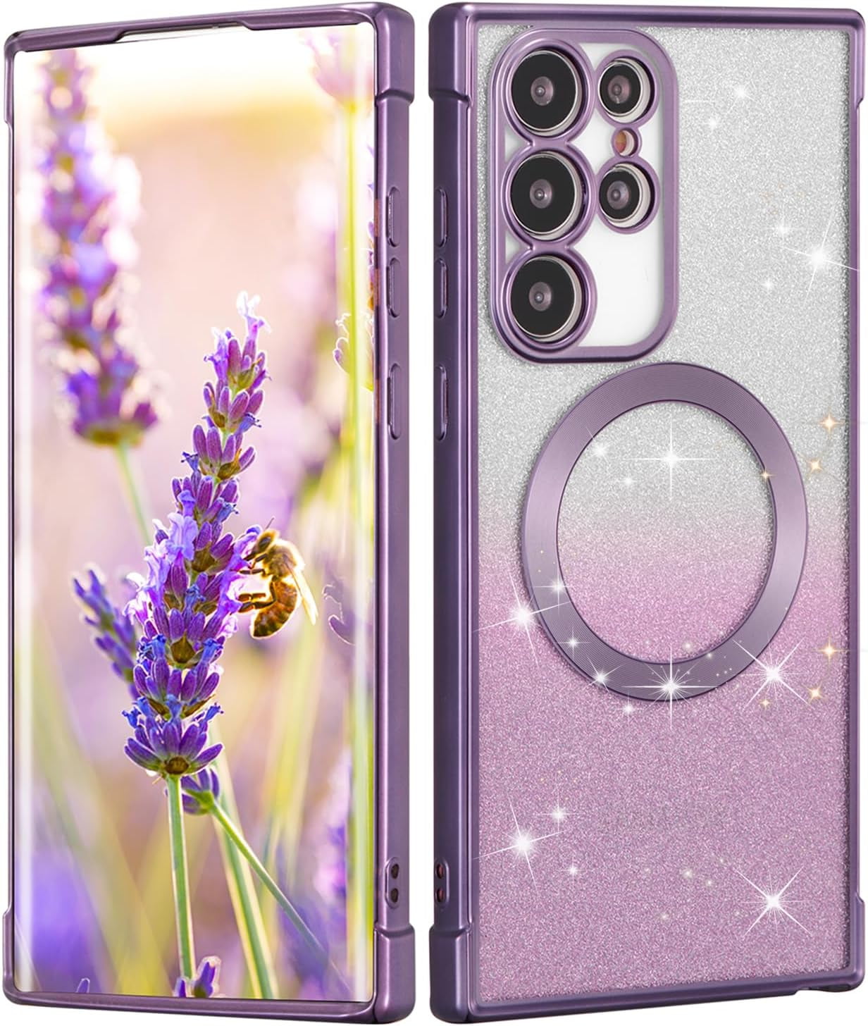 ZUKKASHAN Magnetic Case for Samsung Galaxy S22 Ultra, [ Compatible with MagSafe ] Luxury Plating ...