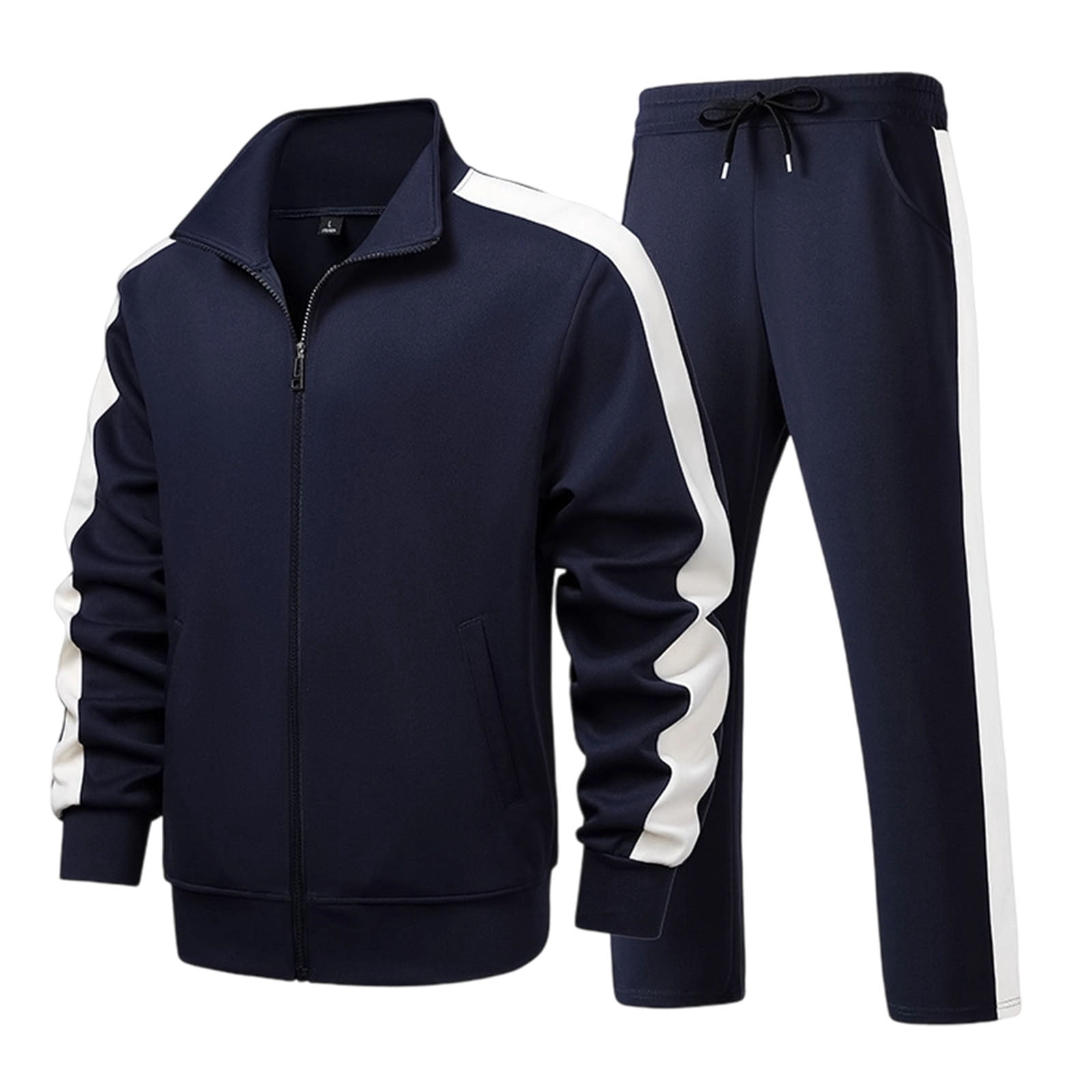 ZUKMRJPC Mens Tracksuits 2 Piece Outfits Long Sleeve Full Zip Stand ...