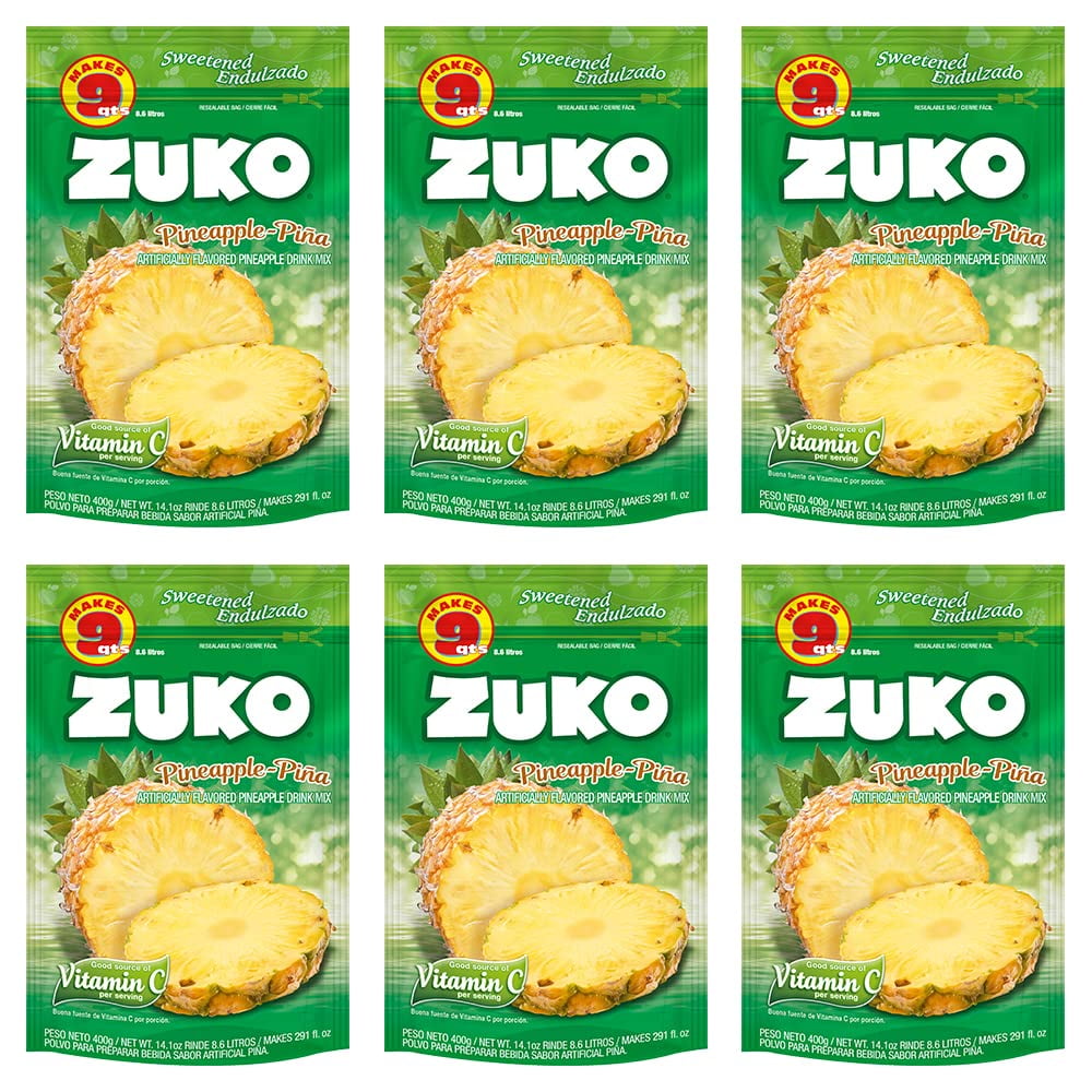 ZUKO Pineapple Instant Powder Drink, Family Pack, No Sugar Needed ...