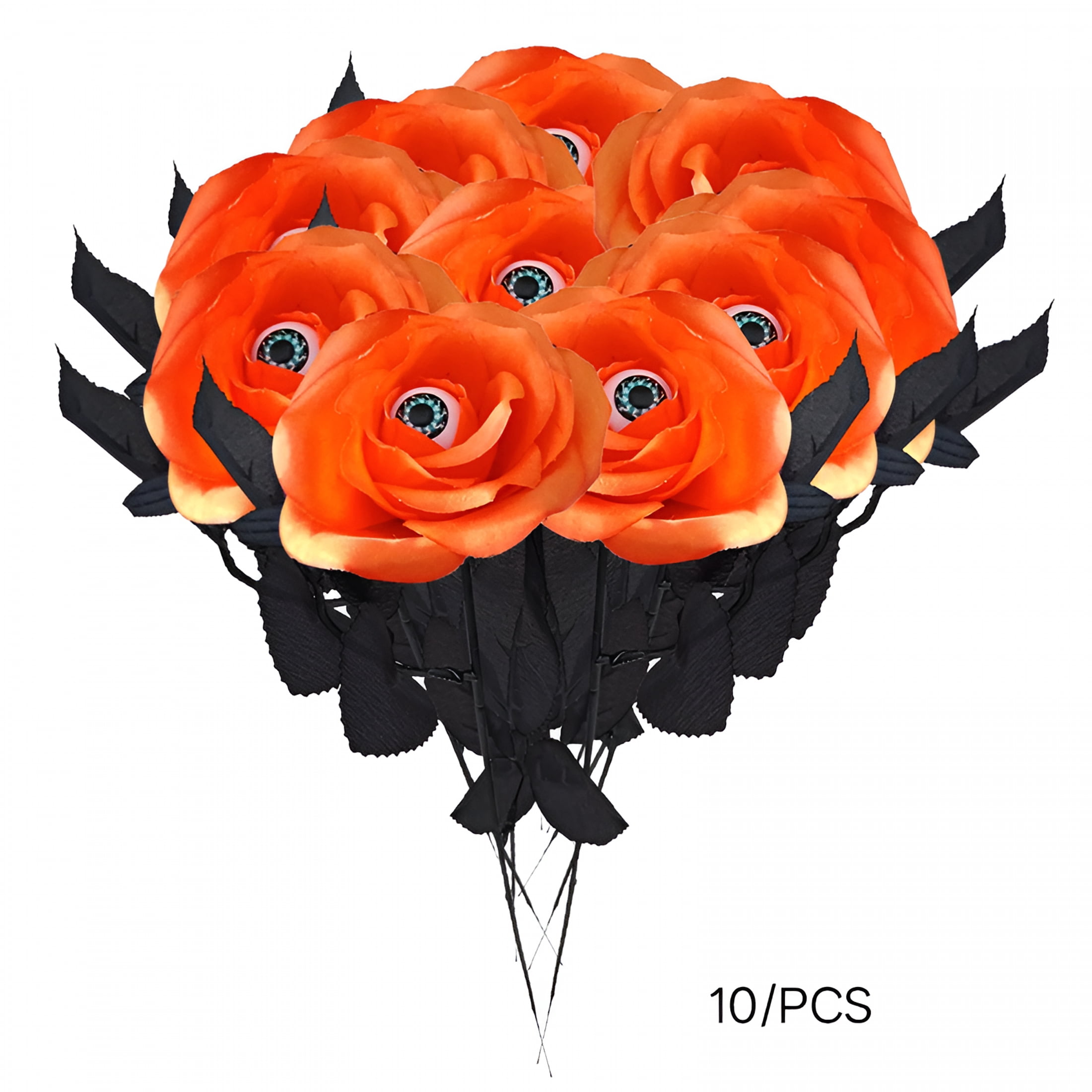ZULAR 10 Pieces Faux Rose with Eyeballs Halloween Faux Eyeball Flowers ...