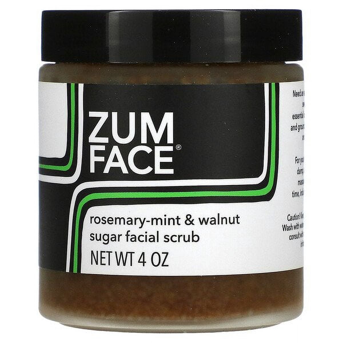 ZUM, Zum Face, Sugar Facial Scrub, Rosemary-Mint & Walnut, 4 oz ...