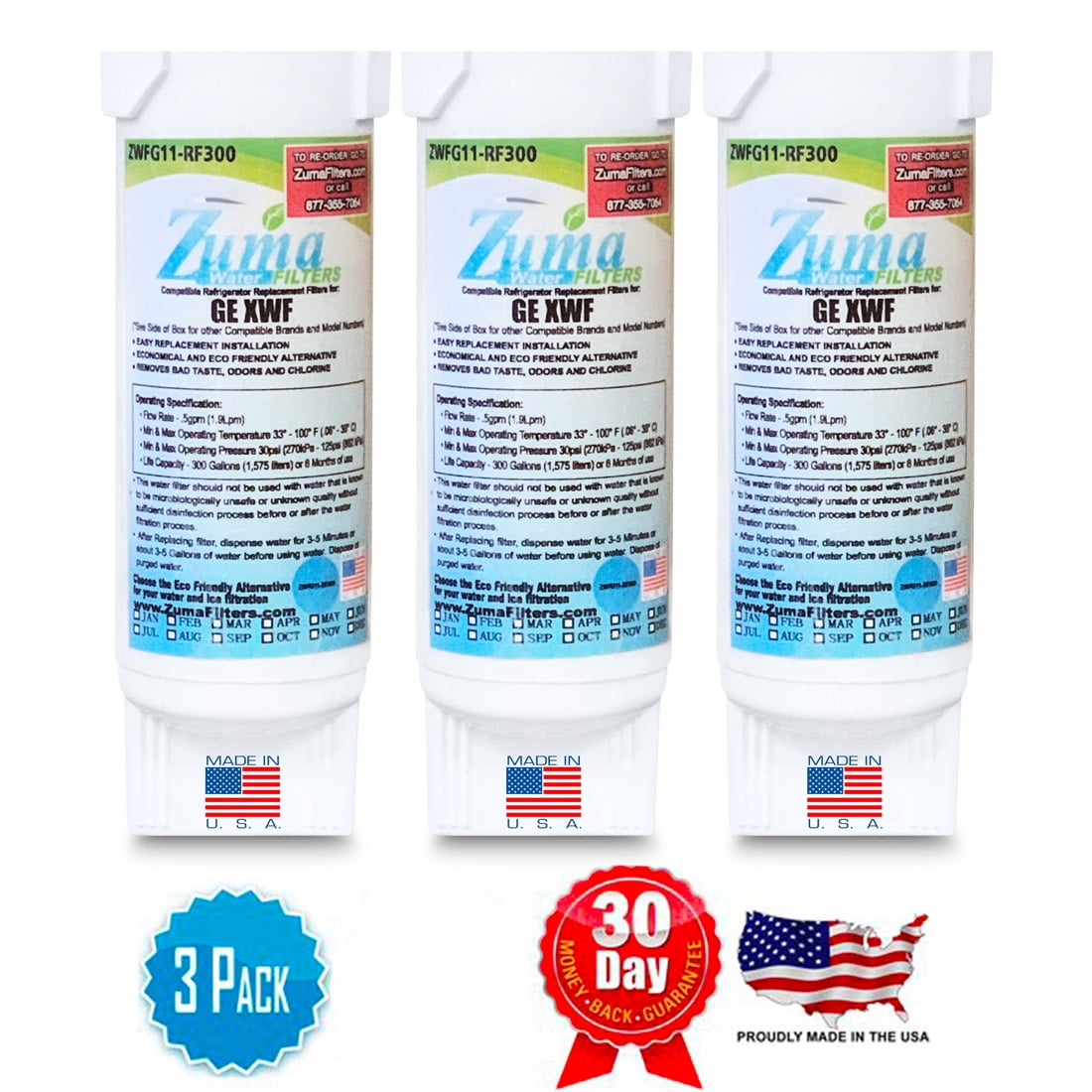 ZUMA Brand , Water and Ice Filter , Model # ZWFG11-RF300 , Compatible ...