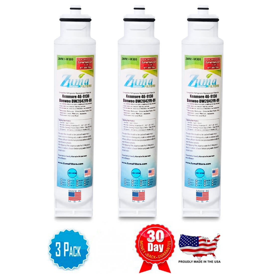 ZUMA Brand , Water and Ice Filter , Model # ZWFK1-RF300 , Compatible ...