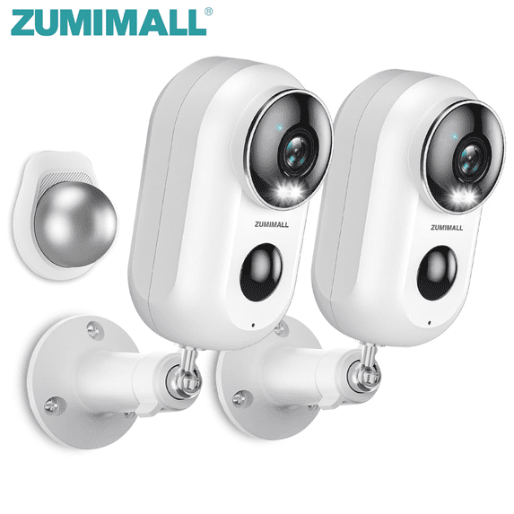 ZUMIMALL 2K Security Camera, 3MP Outdoor Video Surveillance, 2Pcs ...