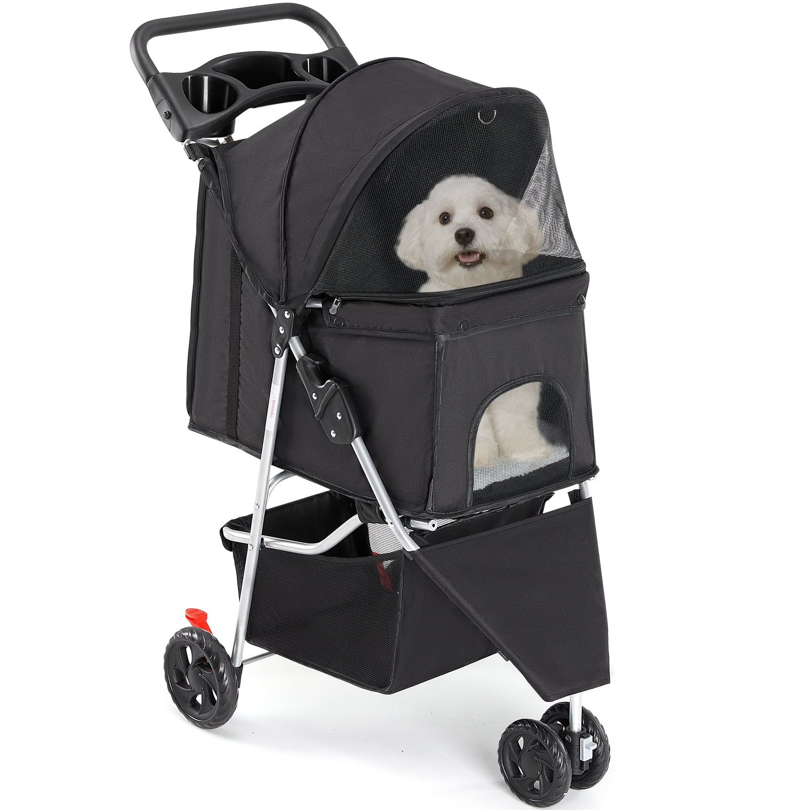 ZUNMOS 3-Wheel Dog Stroller, Pet Stroller for Small and Medium Cats and ...