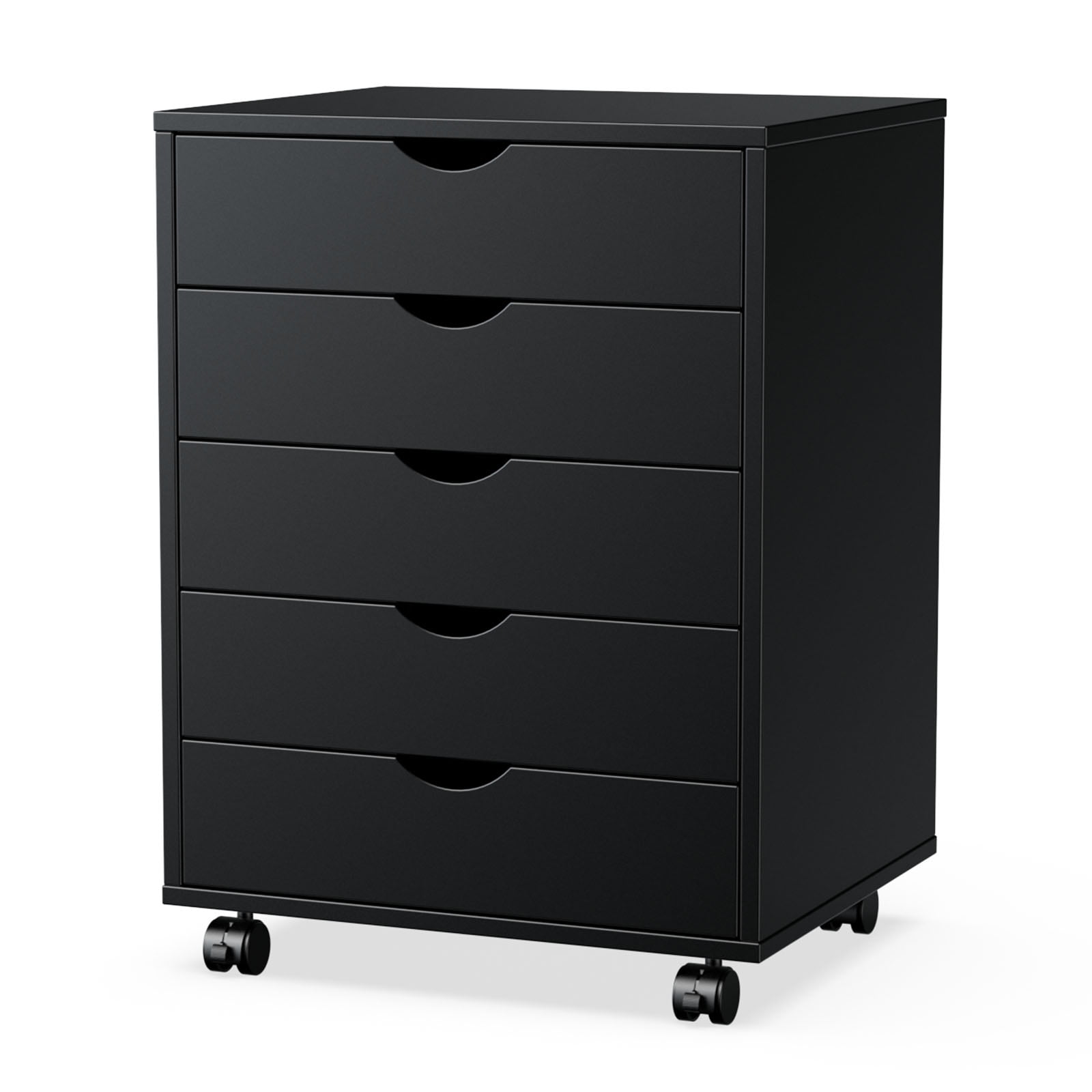 ZUNMOS 5-Drawer Mobile Storage Chest, Wood Dresser Cabinet for Office ...