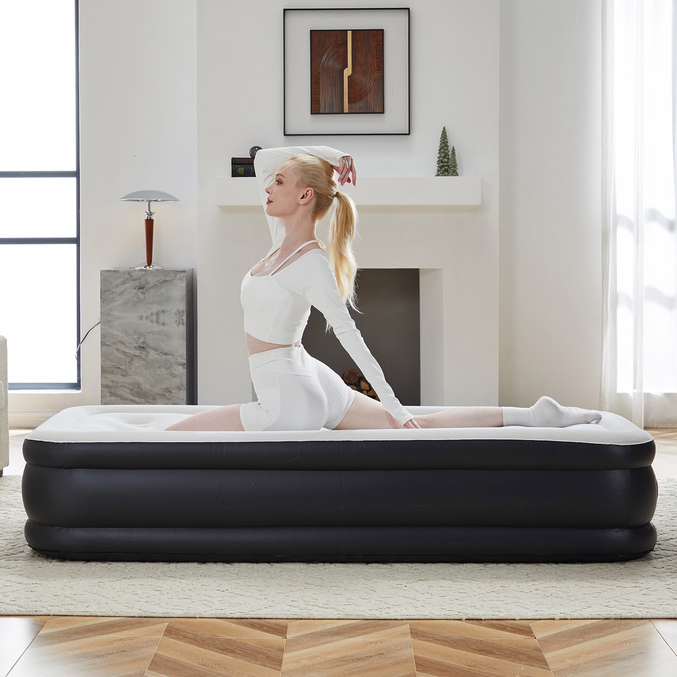 ZUNMOS Queen Air Mattress, 22" H Portable Low Noise Colchone Inflable ...