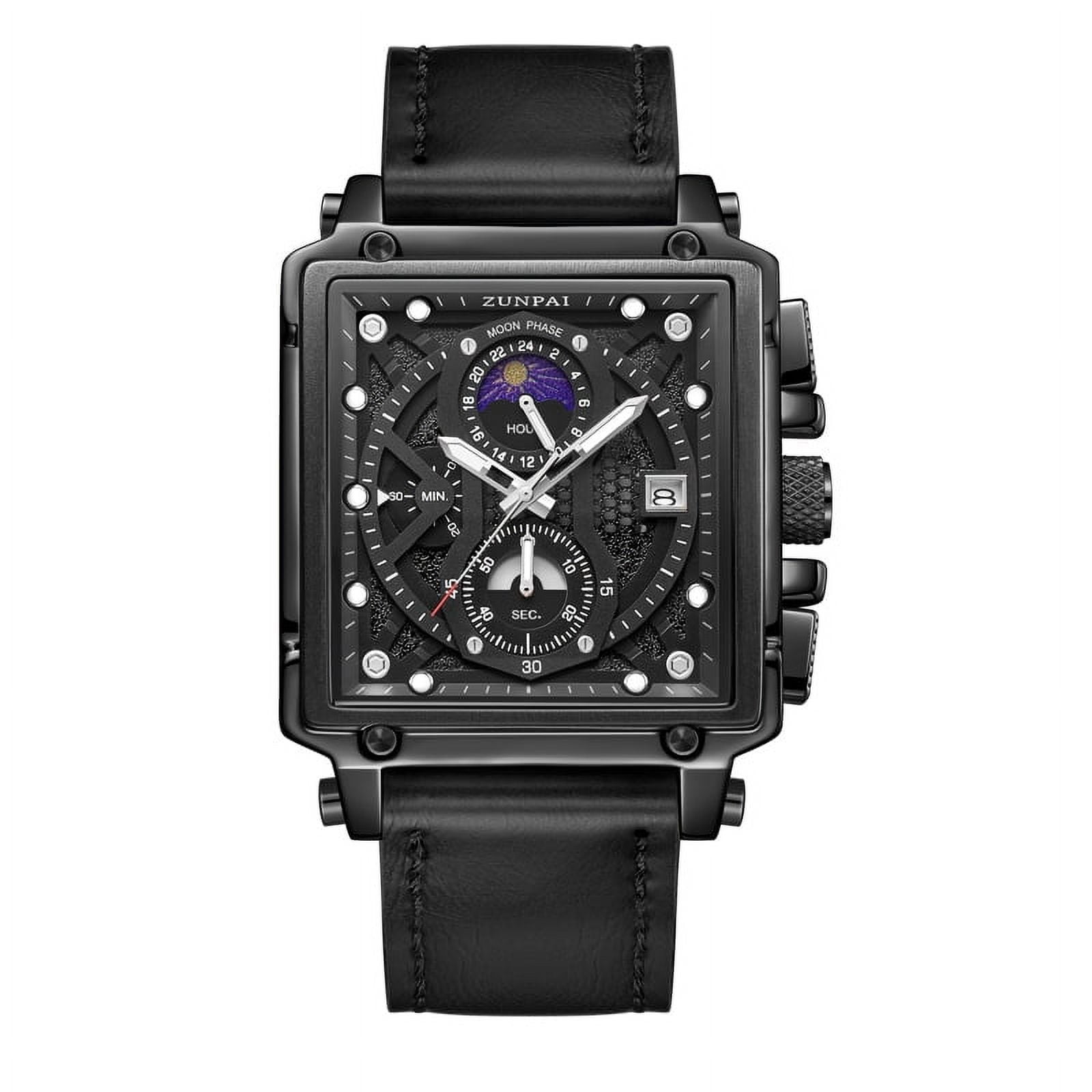 ZUNPAI Mens Watch Sports Multifunction Chronograph Quartz Analog ...