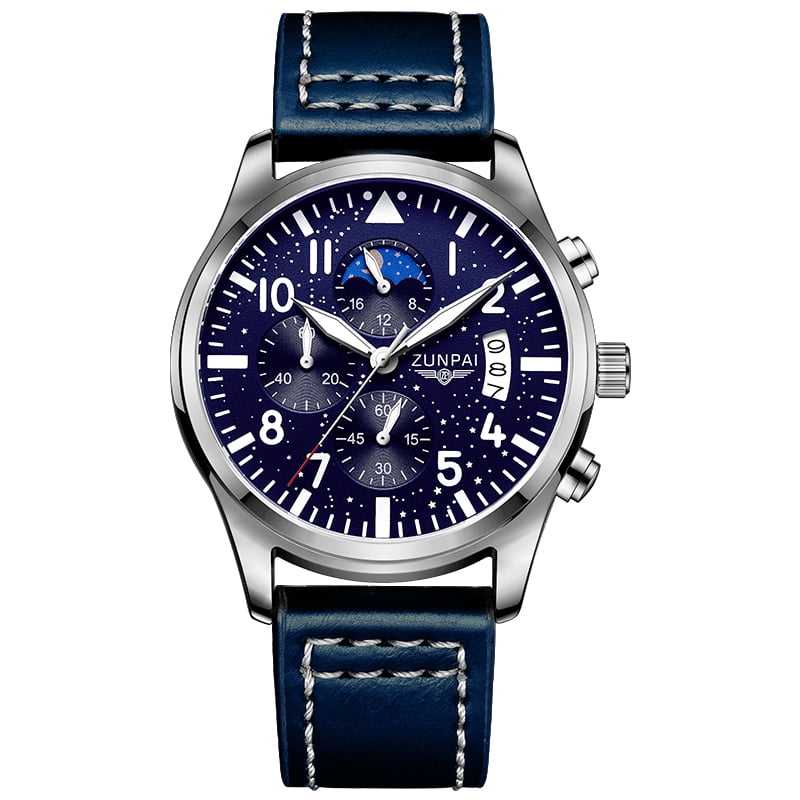 ZUNPAI Watches for men Chronograph Quartz Watch with Luminous Calendar ...
