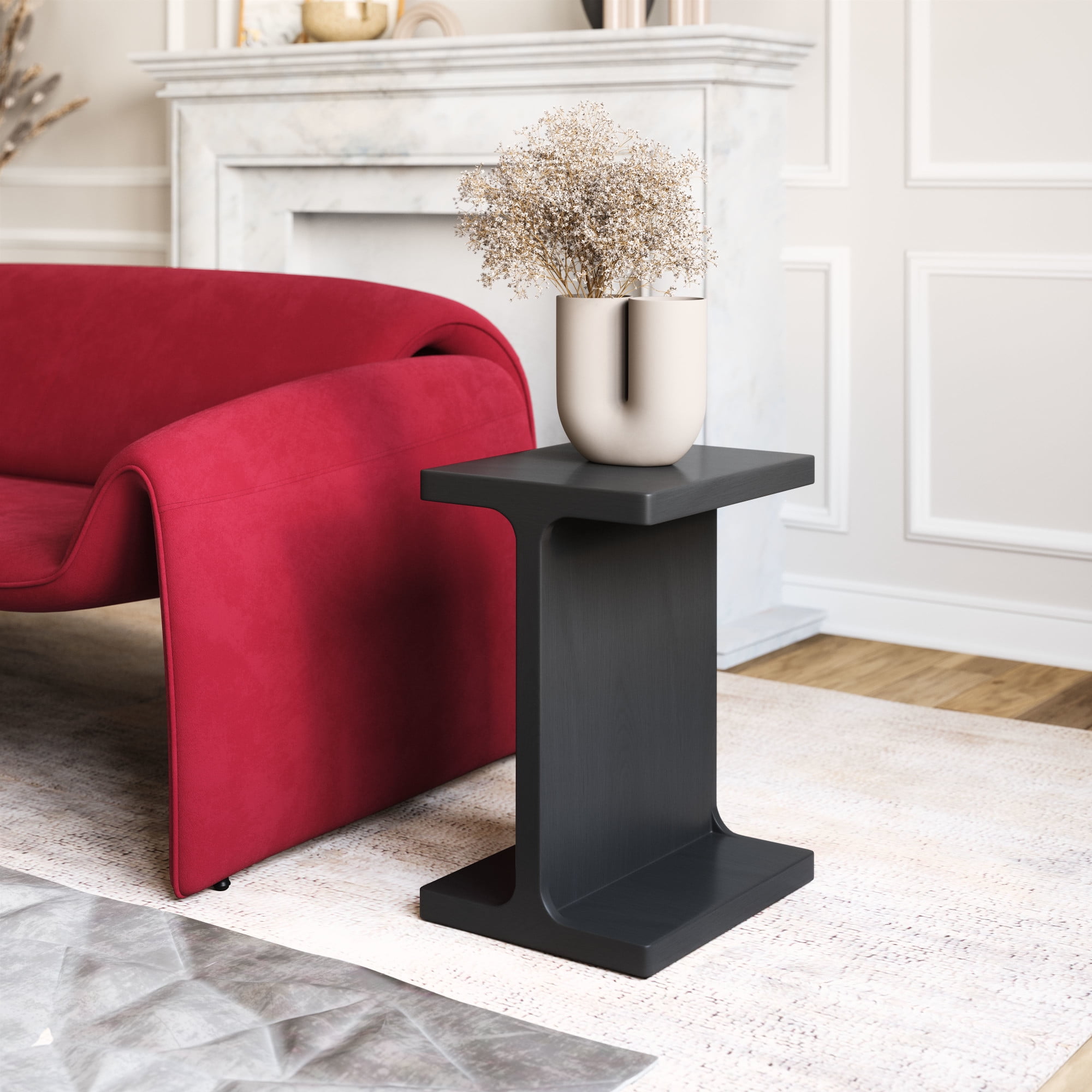 Bama Side Table Black End Table, Modern Style, Painted Mango Wood ...