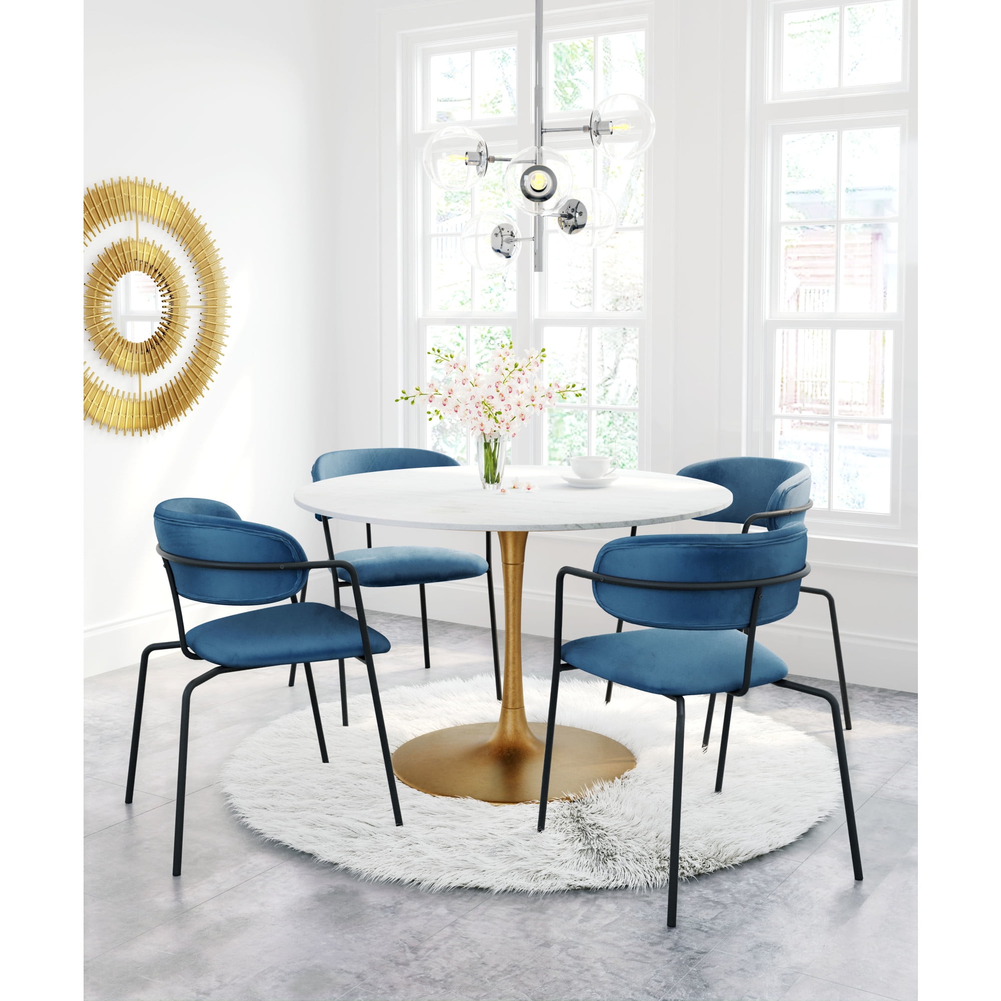Ithaca Dining Table White & Gold Dining Table, Modern Style, Natural ...