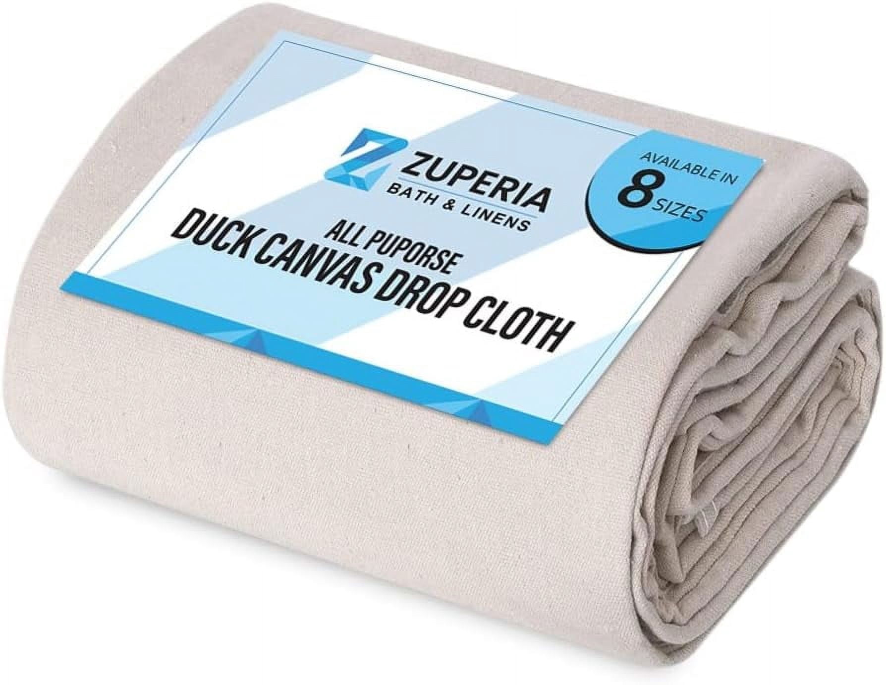 ZUPERIA Canvas Drop Cloth 9' x 12' Ft (Pack of 1) - Cotton Blend ...